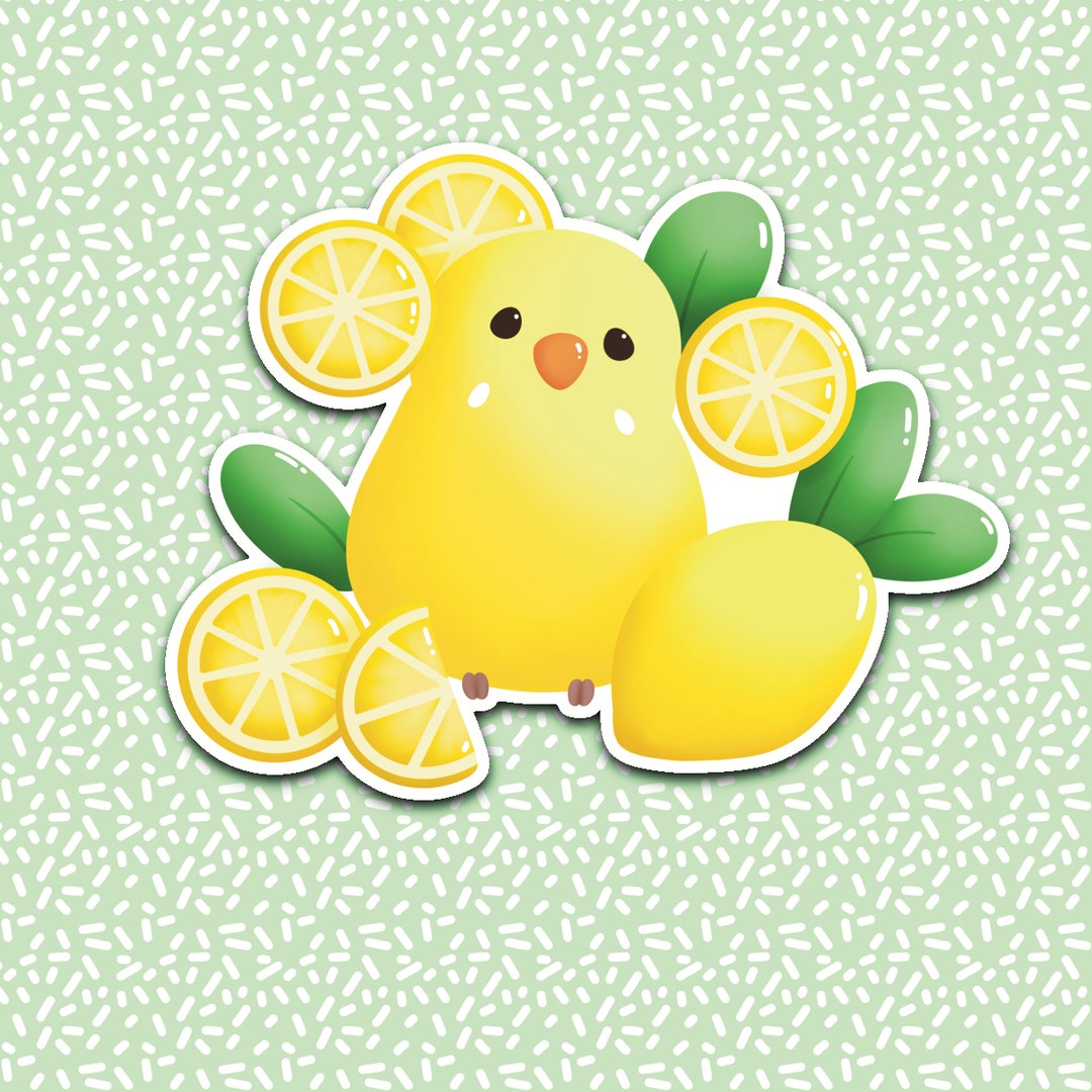 Cute Yellow Budgie Parakeet Paper Sticker Summer Lemonade Sticker ...