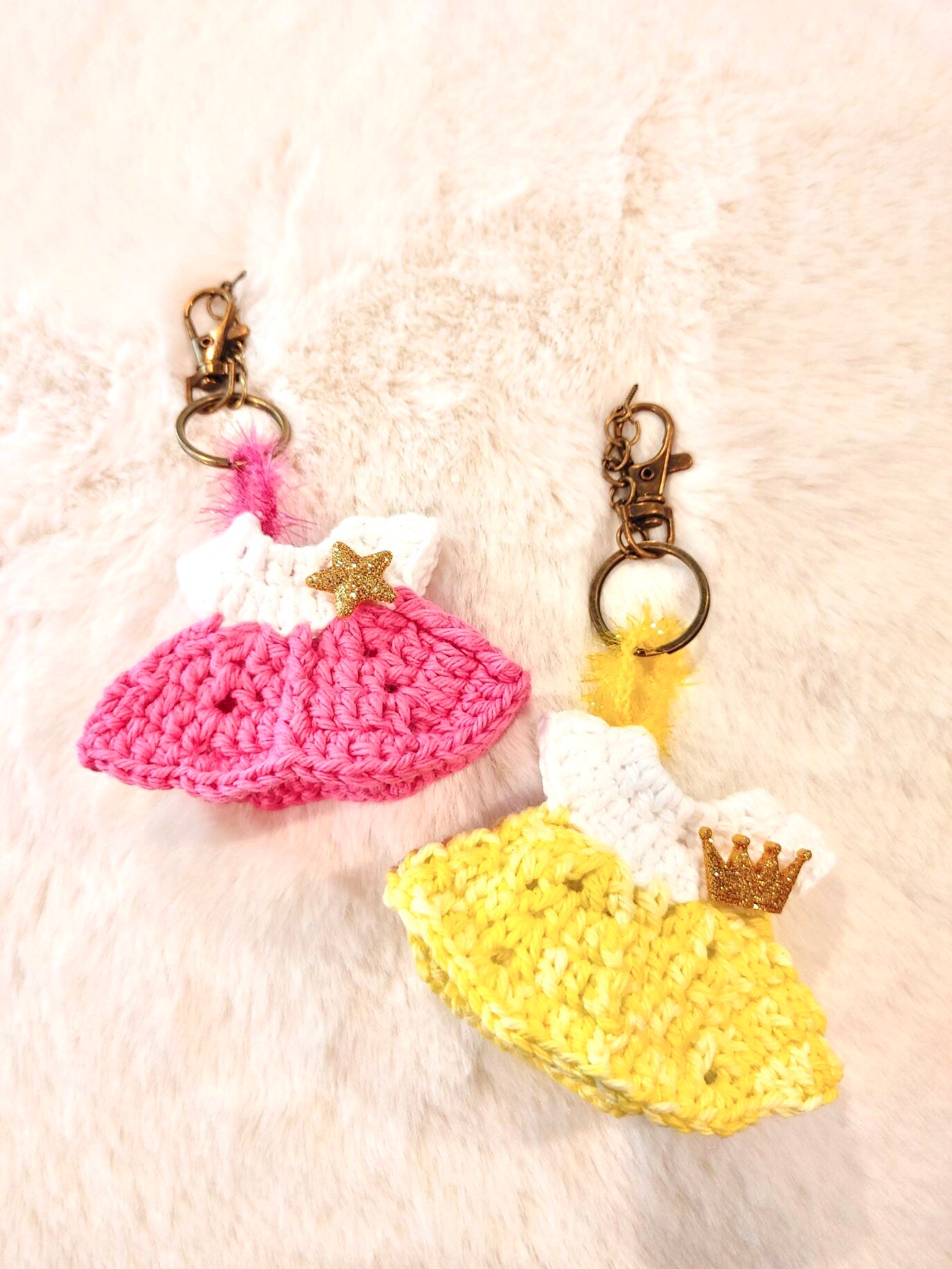 Handmade Crochet Bright Colorful Dress Keychains Assorted | Etsy
