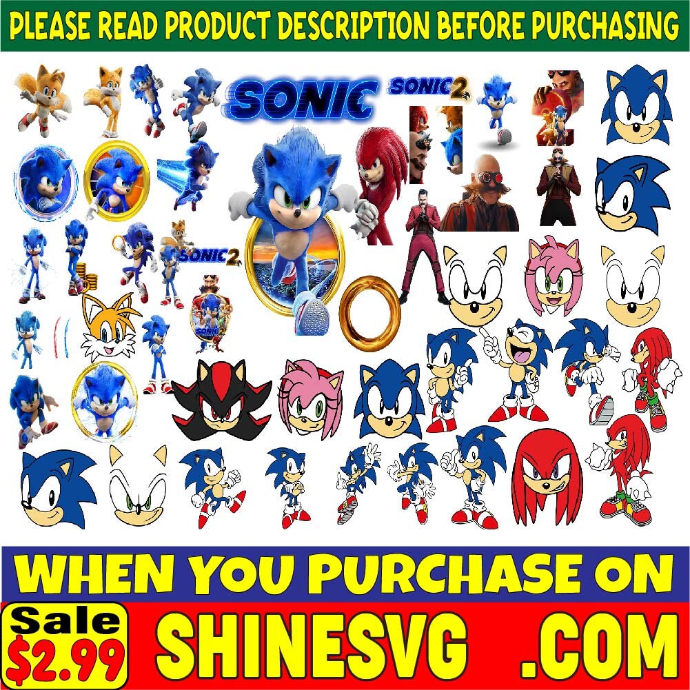 Bundle 300 Files Sonic the Hedgehog Svg, Sonic Bundle Svg, Sonic Svg ...