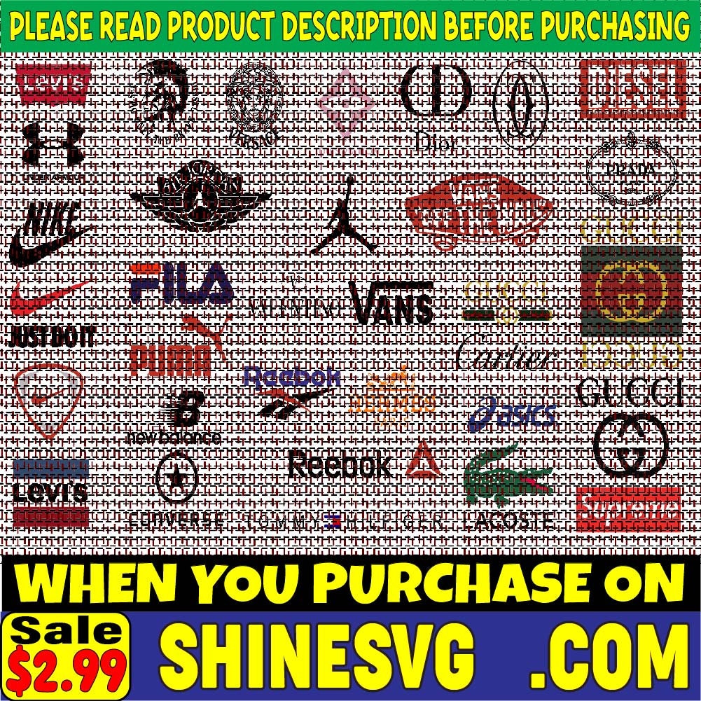 Bundle 34 Files Logo Brand Bundle, Brand Logo Svg, Fashion Brand Svg ...