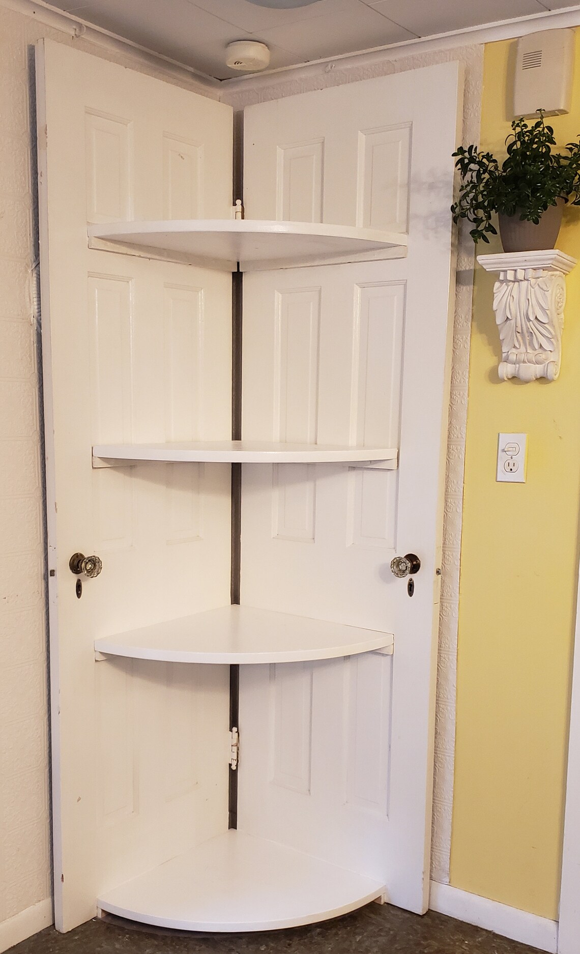 Corner Bookshelf Made Out of Solid Vintage Wooden Doors - Etsy