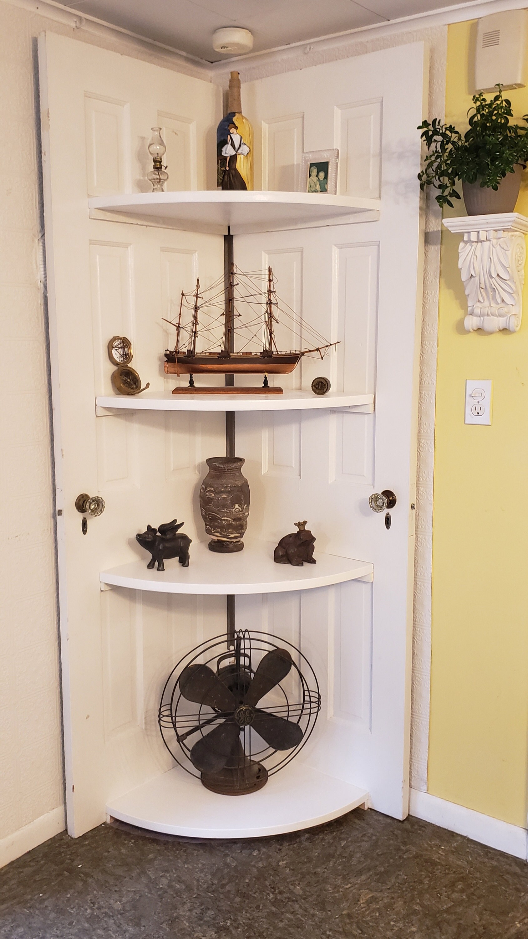 Corner Bookshelf Made Out of Solid Vintage Wooden Doors Etsy