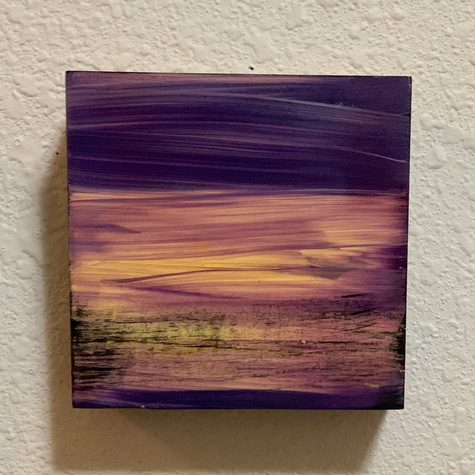 Modern Art, Abstract Painting, Original Painting on Wood, Wood Block ...