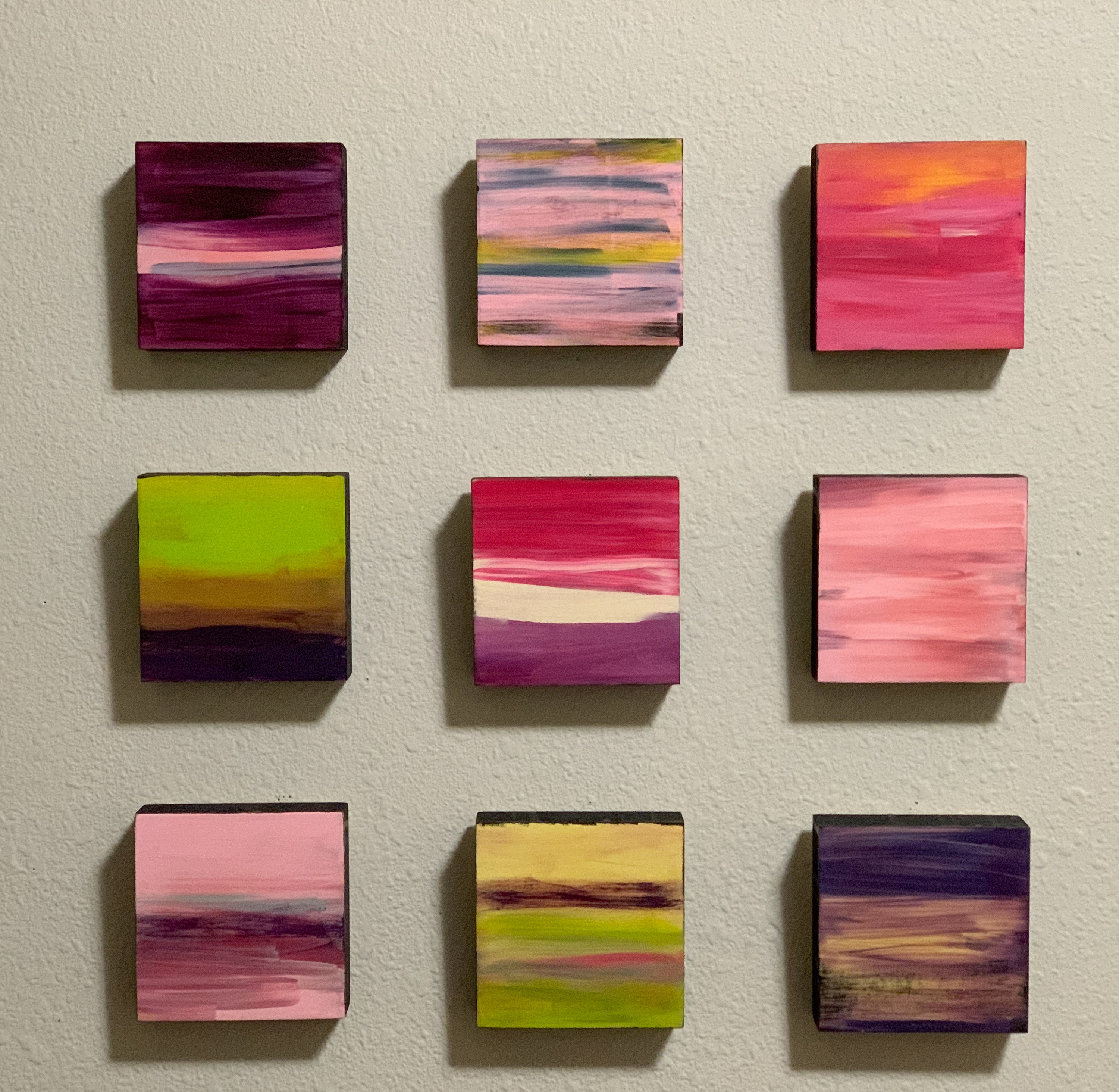 Modern Art, Abstract Painting, Original Painting on Wood, Wood Block ...