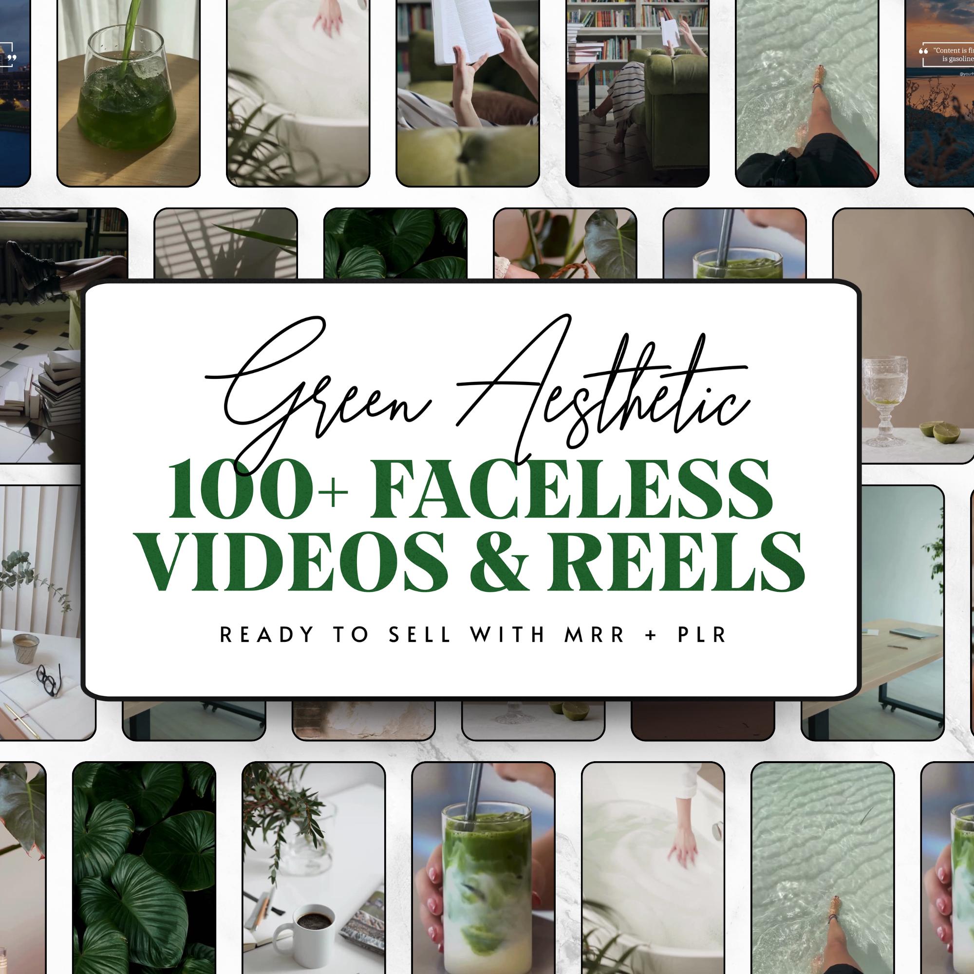 100+ Green Aesthetic Faceless Reels, Green MRR Reel Post, Faceless ...