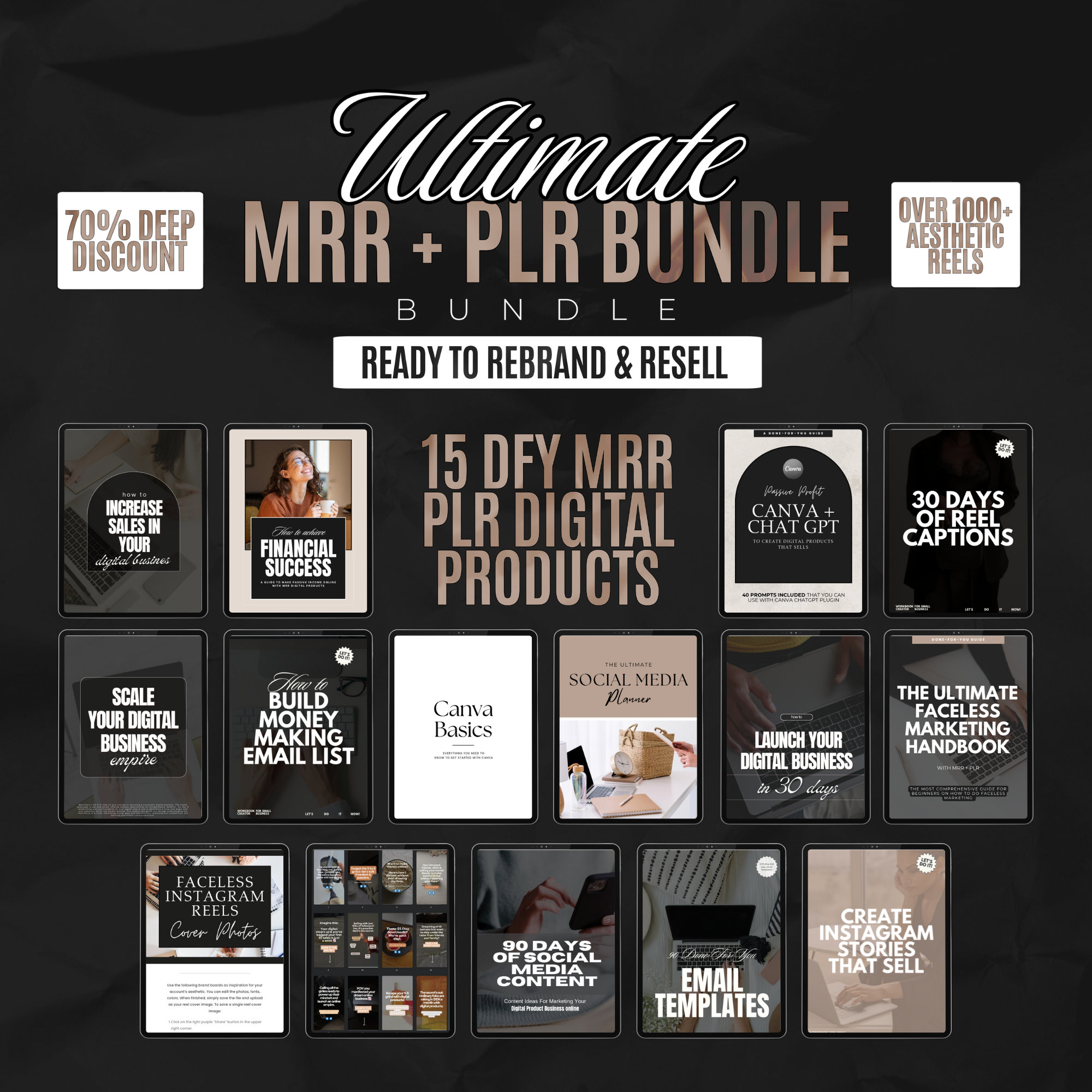 Faceless Content Bank With MRR Faceless Digital Marketer MRR Guide PLR Faceless Starter Kit Done ...