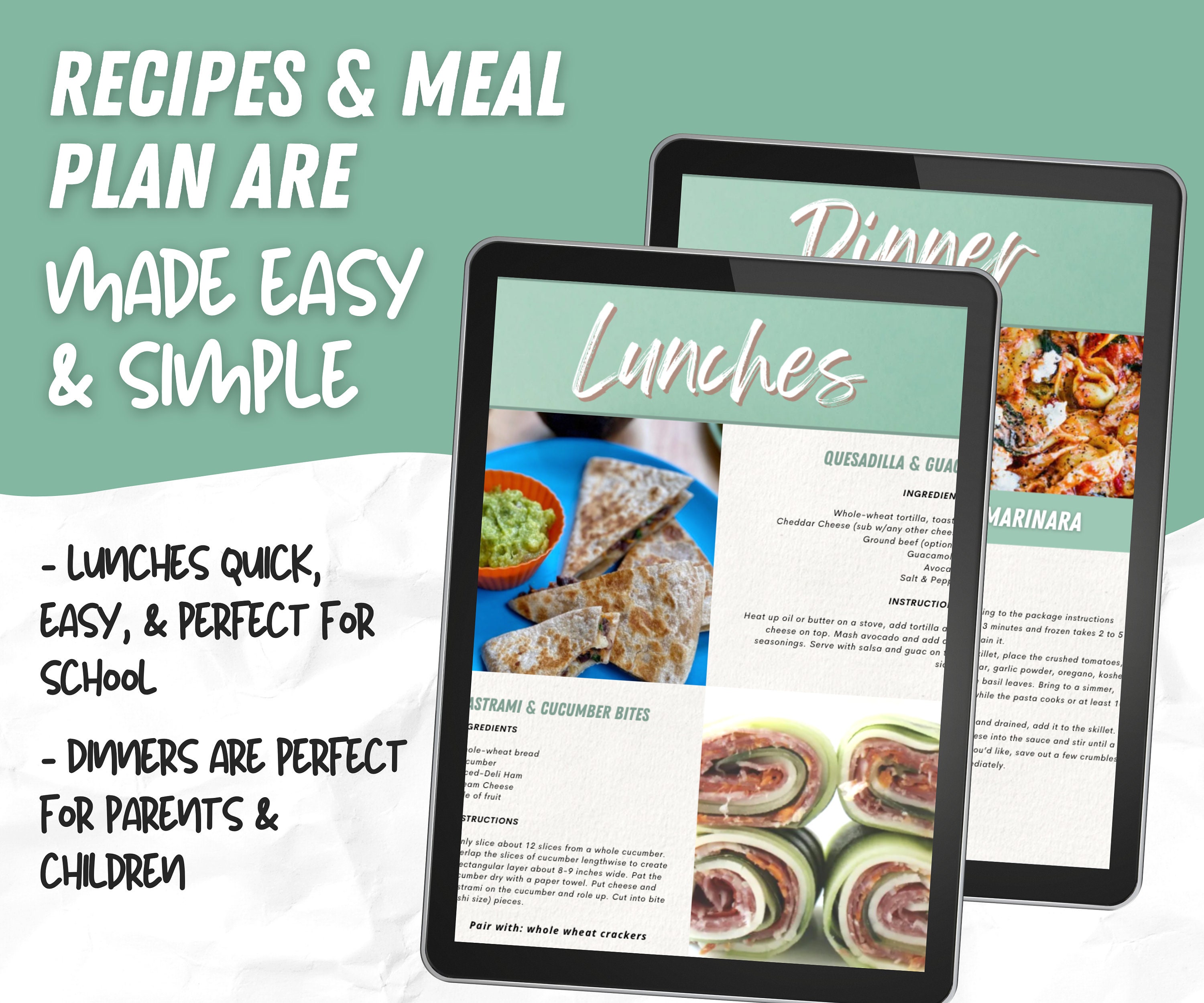 Kid's Healthy Meal Plan / Healthy Recipe Book / Children's Recipe Book ...