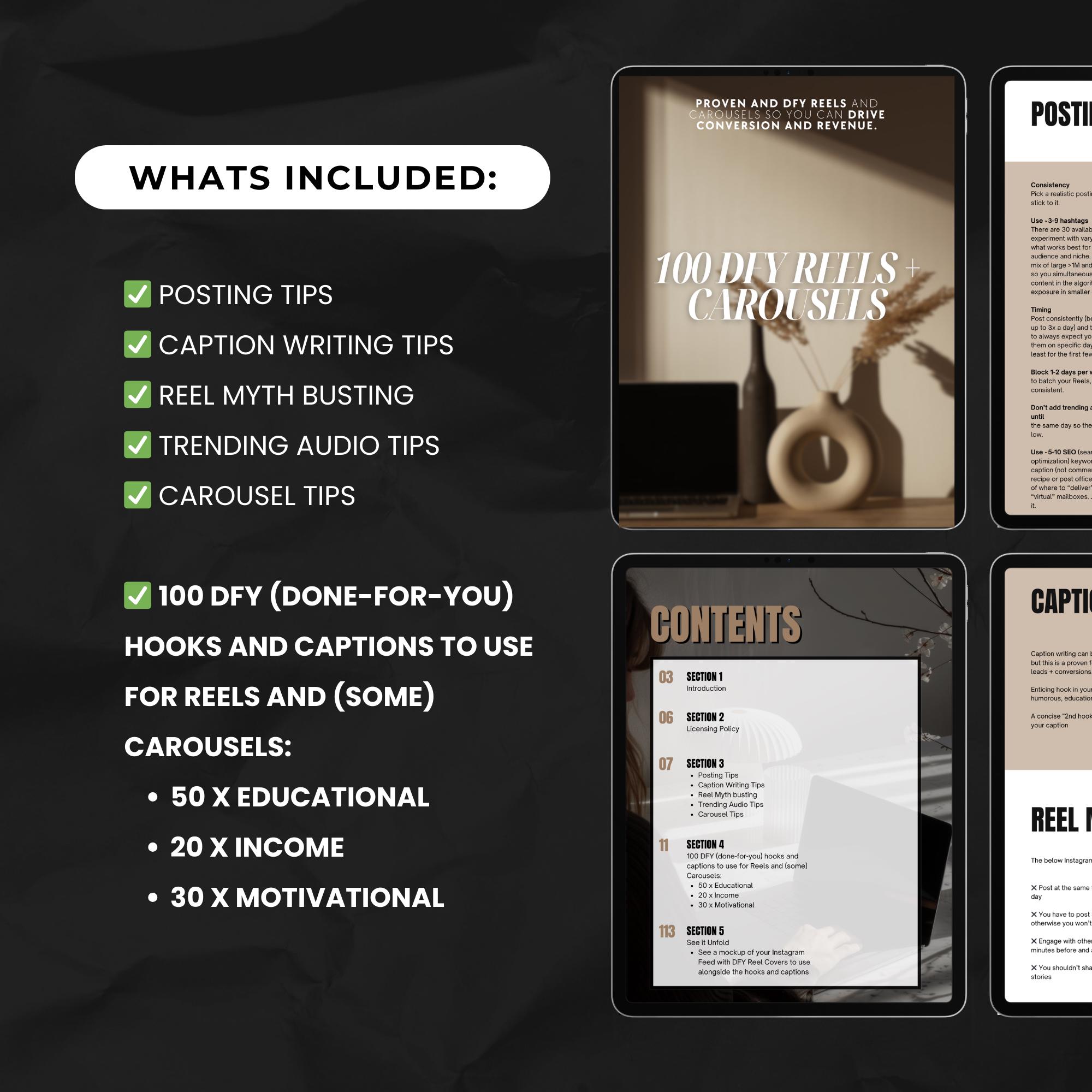 100 DFY Reel Carousel Scripts Done for You With Master Resell Rights ...