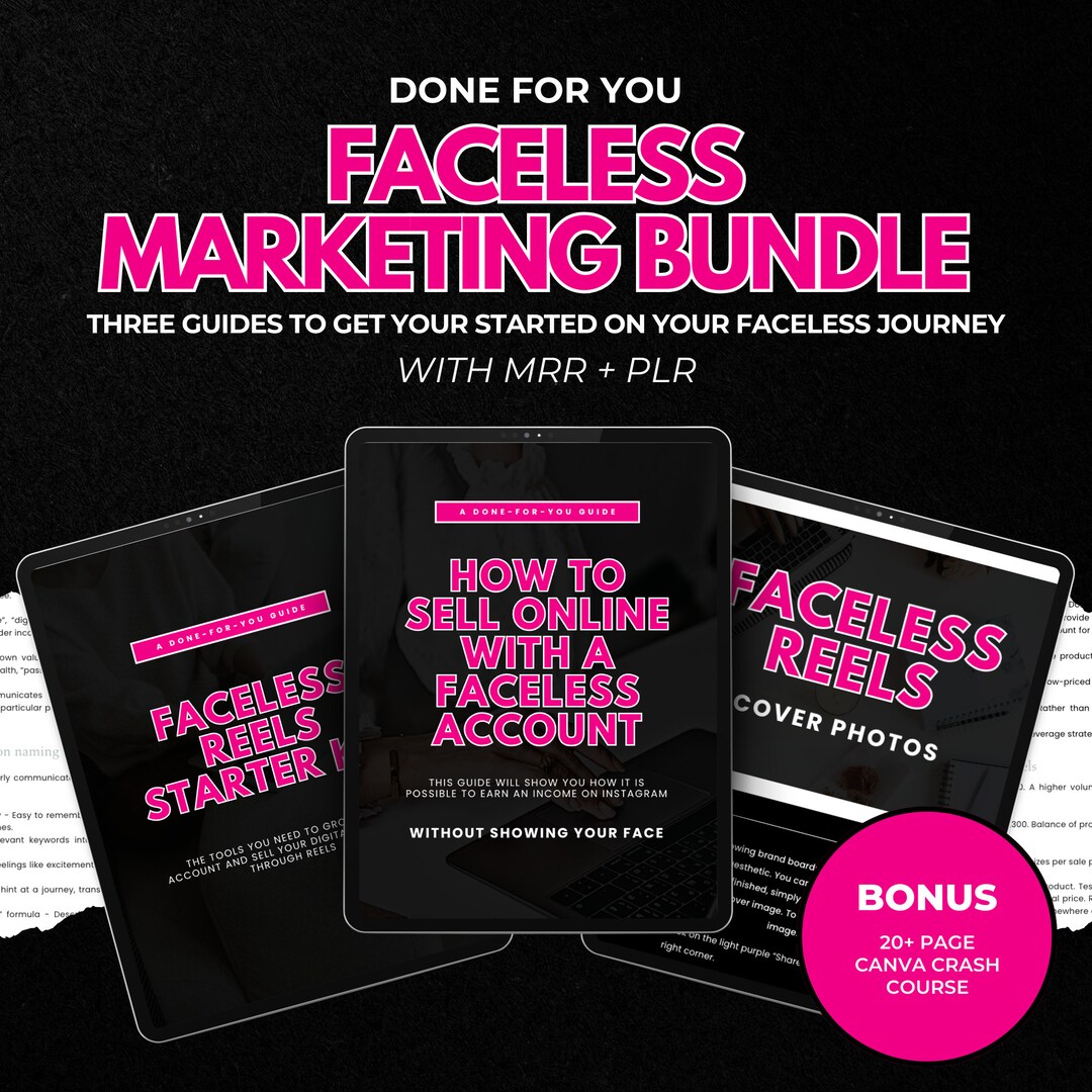 Faceless Digital Marketing Bundle Master Resell Rights (MRR) Roadmap to ...