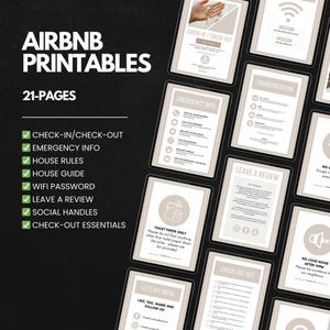 Airbnb Host Bundle Template MRR PLR, Editable Airbnb Signs, Welcome ...