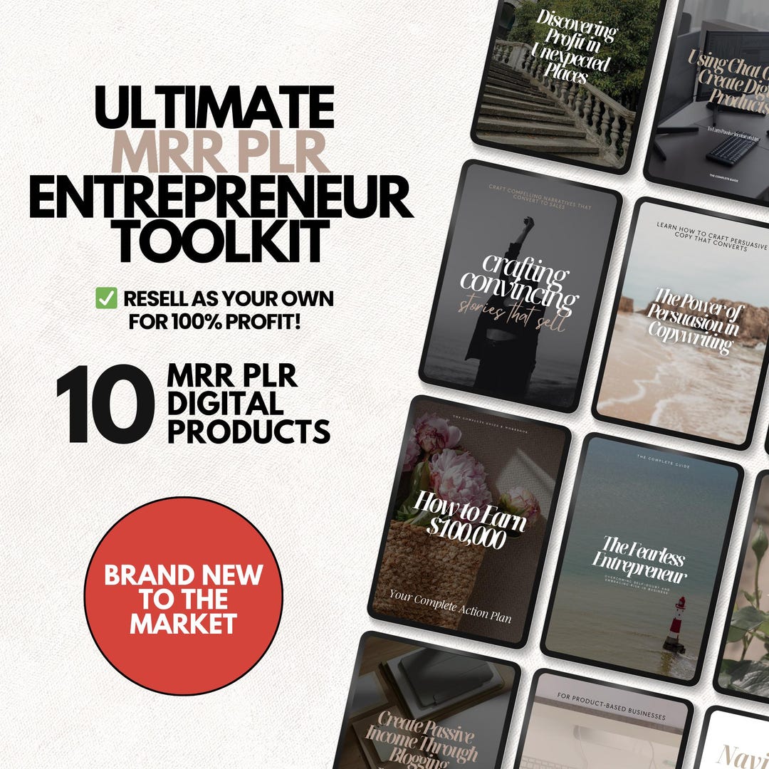 Ultimate MRR PLR Entrepreneur Toolkit Faceless Digital Marketer Guide PLR Faceless Starter Kit ...