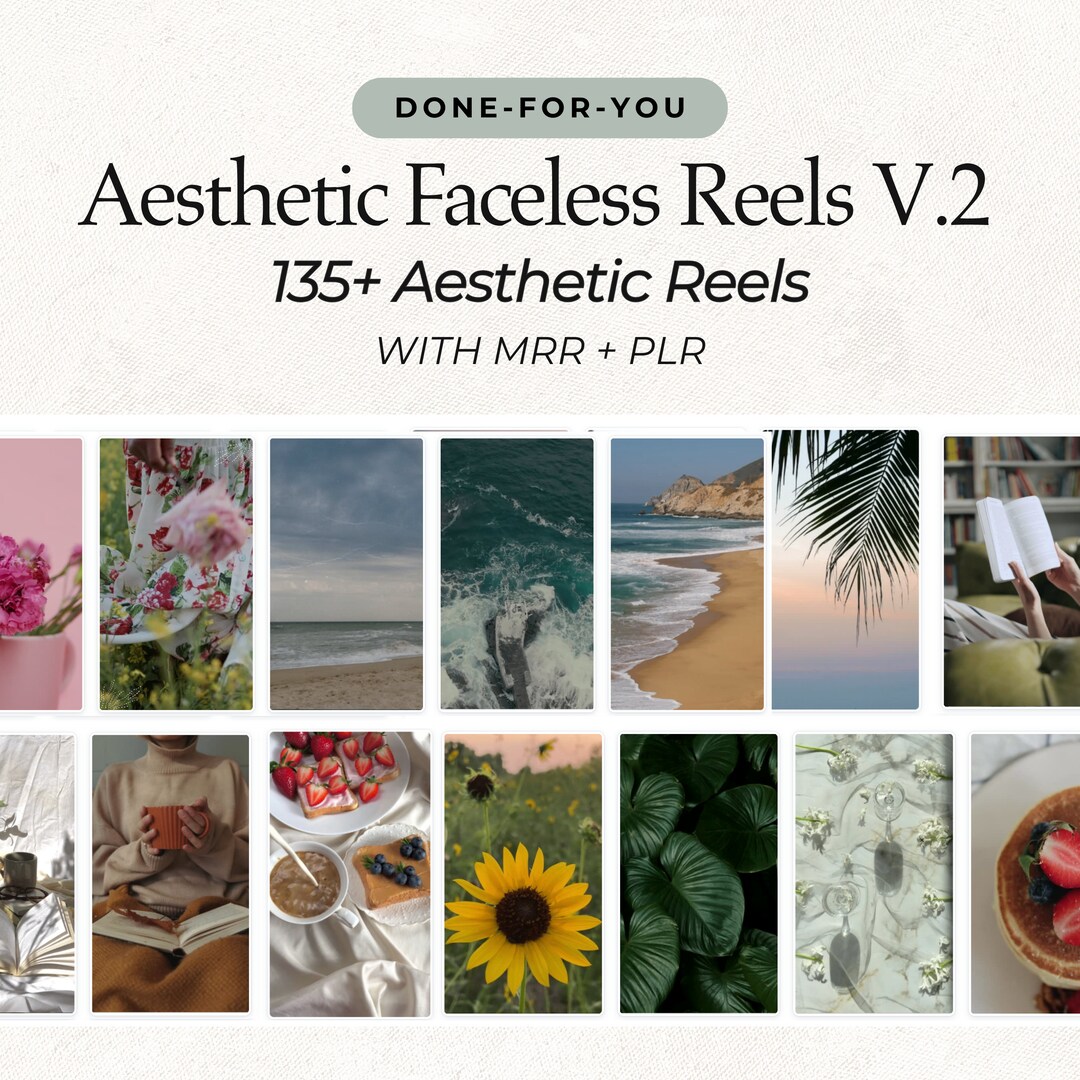 135+ Faceless Aesthetic Reels V.2 Posts MRR Faceless Instagram ...