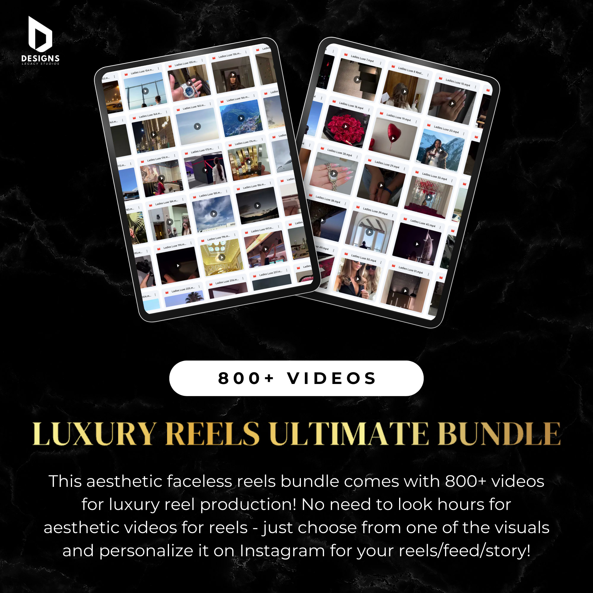 800+ Luxe Reel Bundle, MRR PLR Luxury Reels, Luxury Rich Women Reels ...