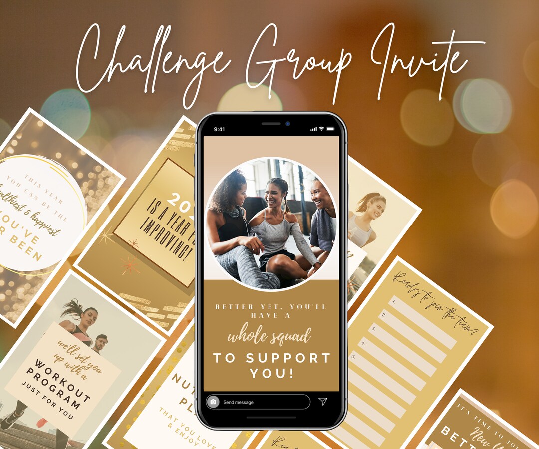 January Challenge Group Invite / New Year's Theme / Instagram Stories ...