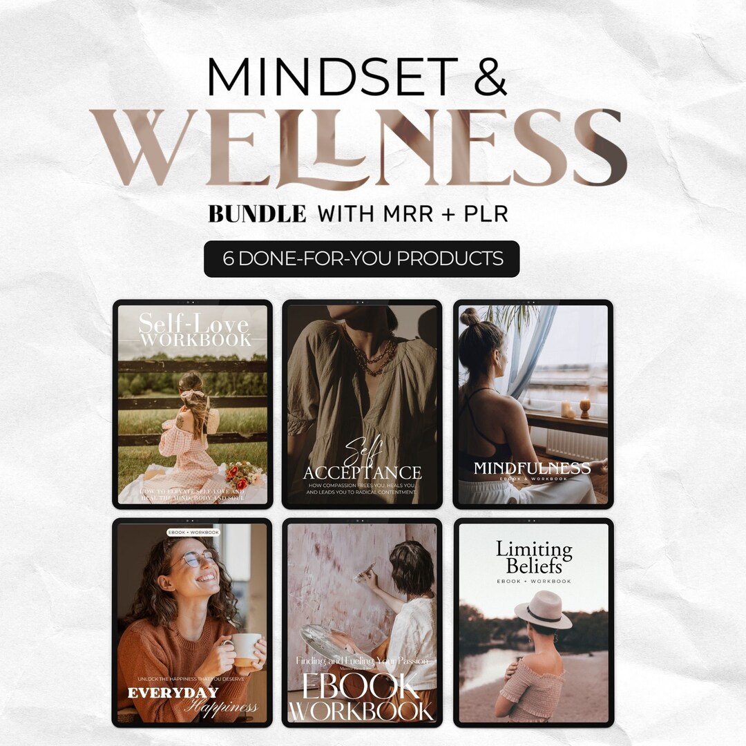 Mindset & Wellness Bundle Workbooks, Master Resell Rights, Wellbeing ...
