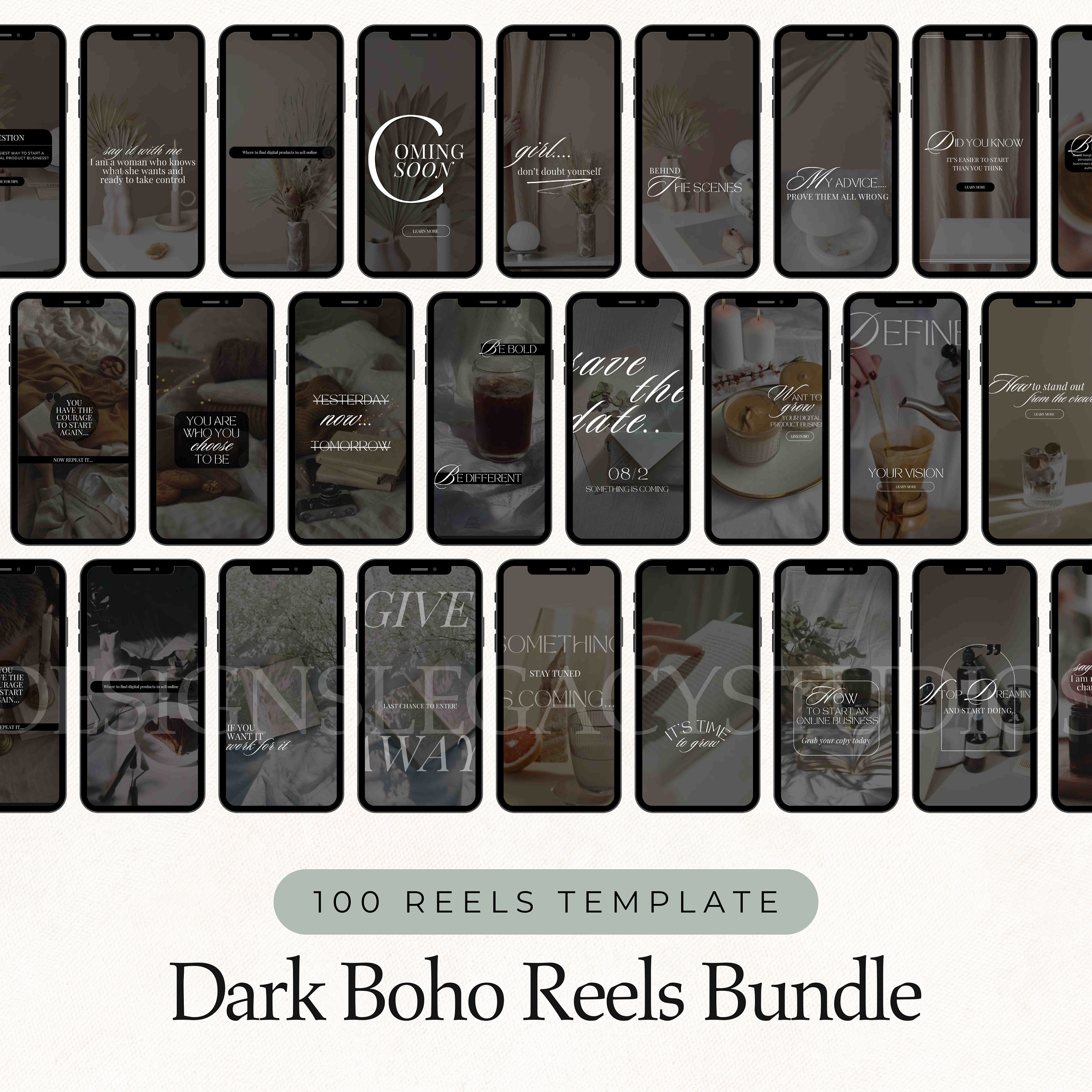 100 Dark Boho Aesthetic Reels DFY Hooks Story Master Resell Rights MRR ...