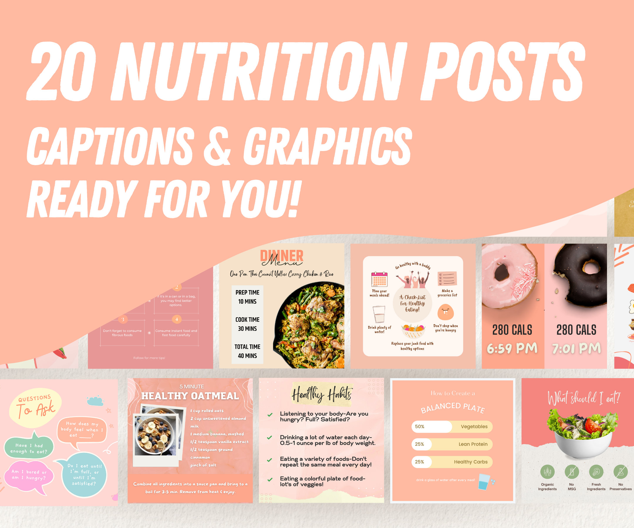Health & Nutrition Posts / Canva Editable / Nutrition Infographics ...