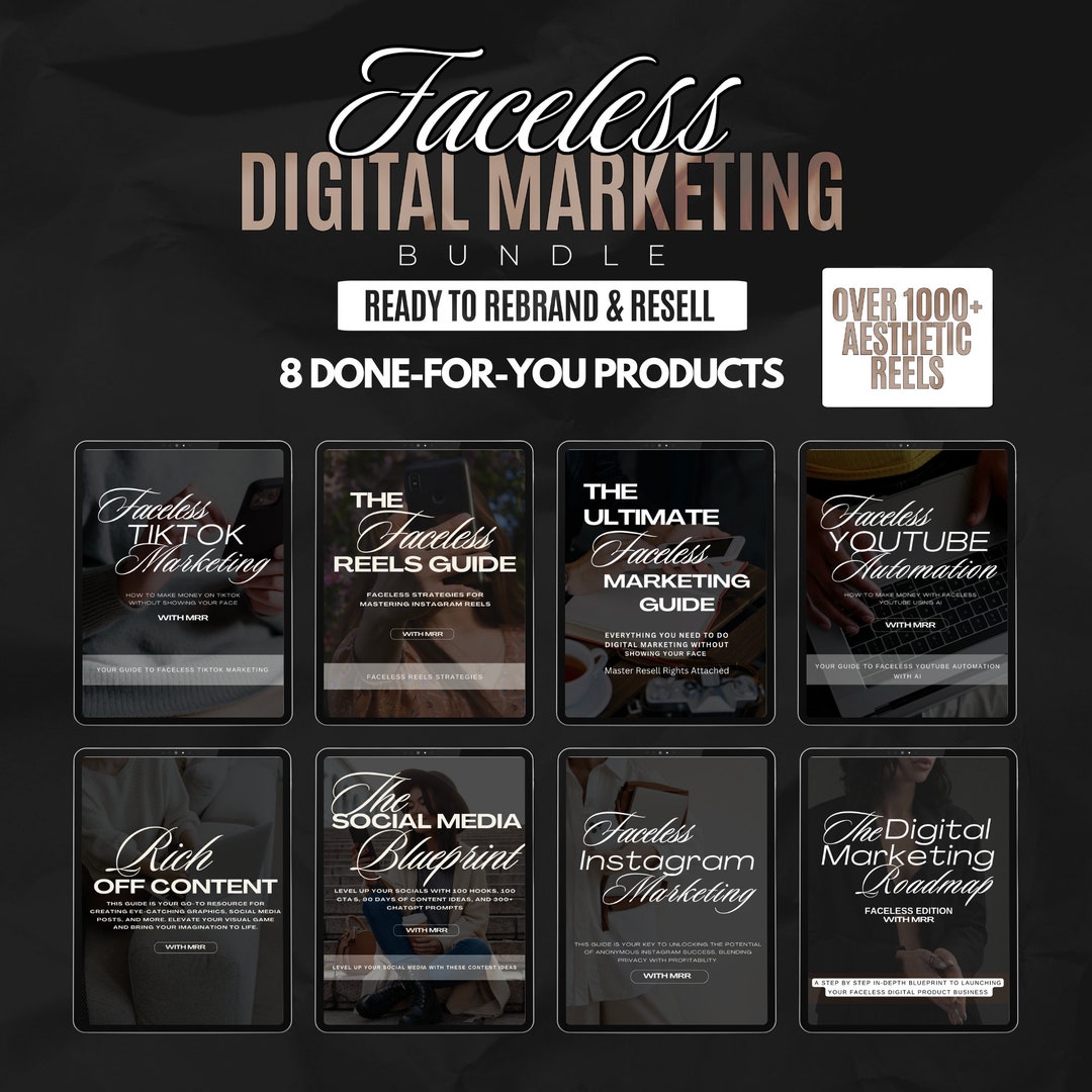 Ultimate Faceless Marketing Bundle With MRR Faceless Digital Marketer MRR Guide PLR Faceless ...