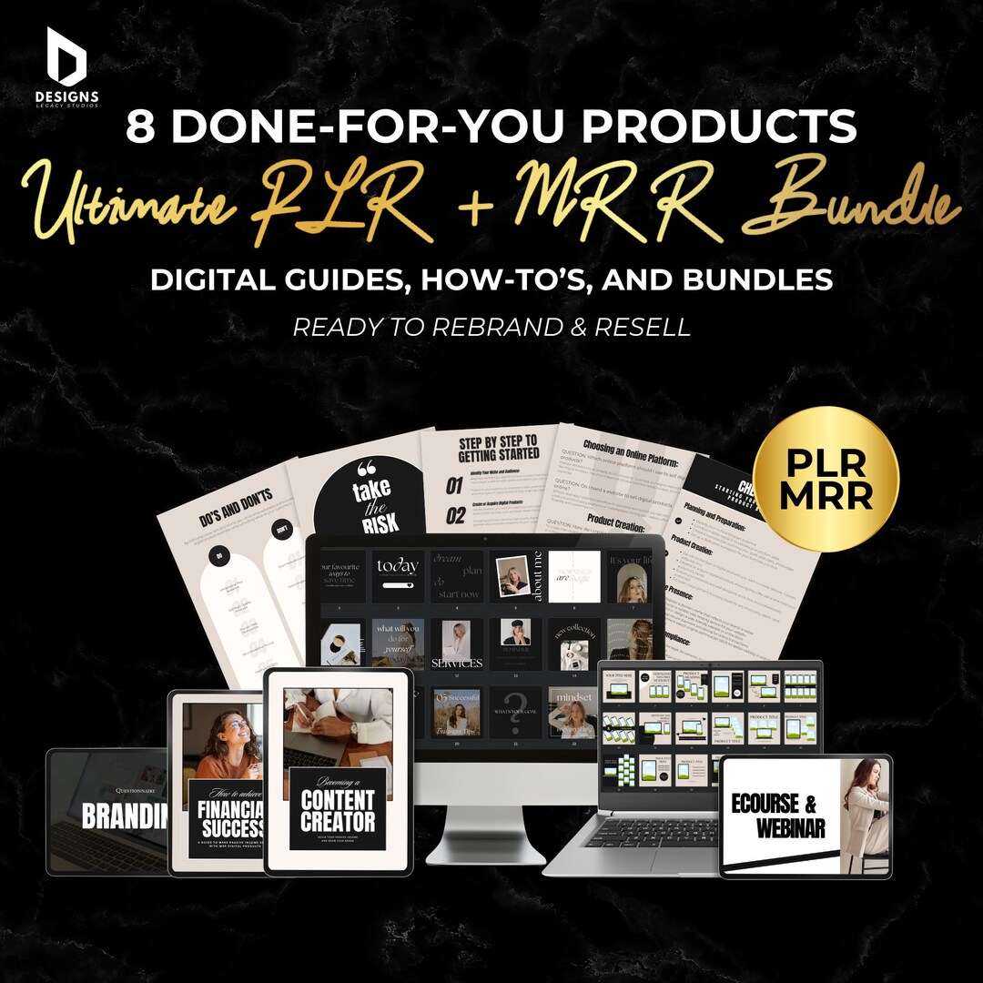 Ultimate PLR MRR Bundle Ideal for Passive Income, Featuring Private ...
