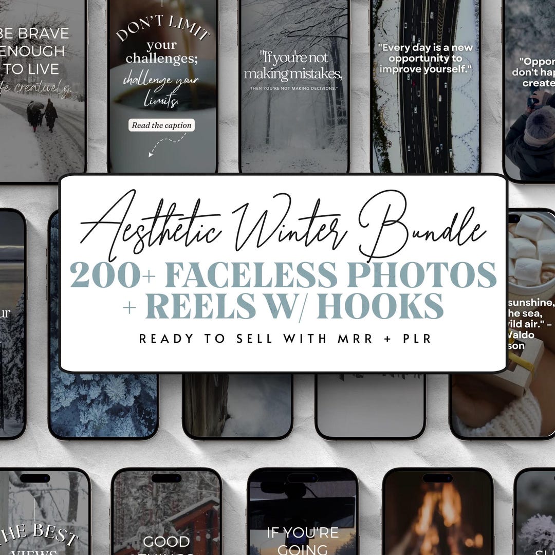 Winter Aesthetic MRR PLR Faceless Reels Bundle, Cozy Winter Videos ...