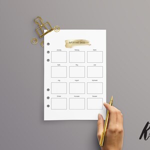 2021 Simple Gold Printable Year at a Glance & Important Dates Digital ...