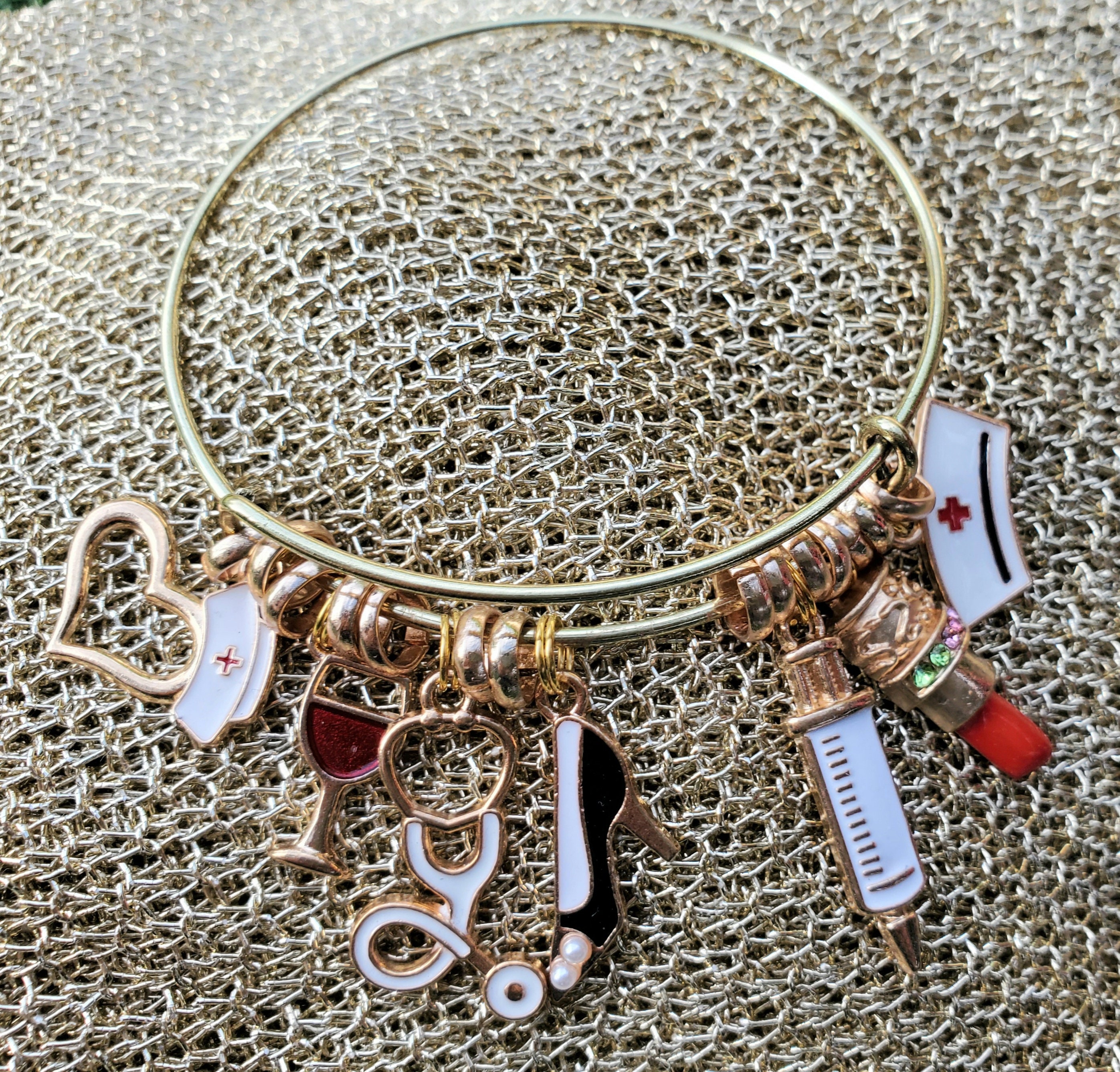 Nurse Bracelet Charms Bracelet Nurse Bangle Bracelet - Etsy UK