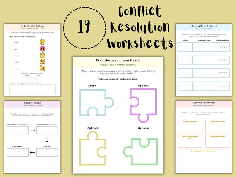 Conflict Resolution Worksheets for Neurodivergent Kids | Social Skills ...