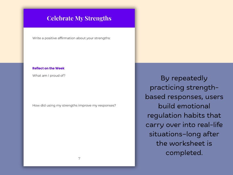 Emotional Regulation Worksheet | Strength-based Coping Skills Printable ...
