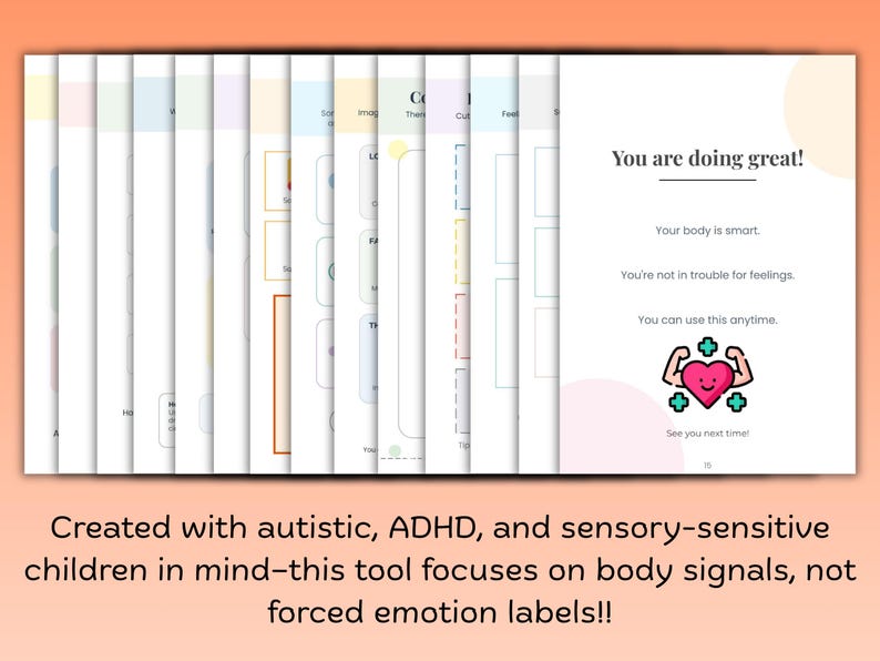Emotion Thermometer Chart | Kids Feelings, Body Cues (printable PDF) - Etsy