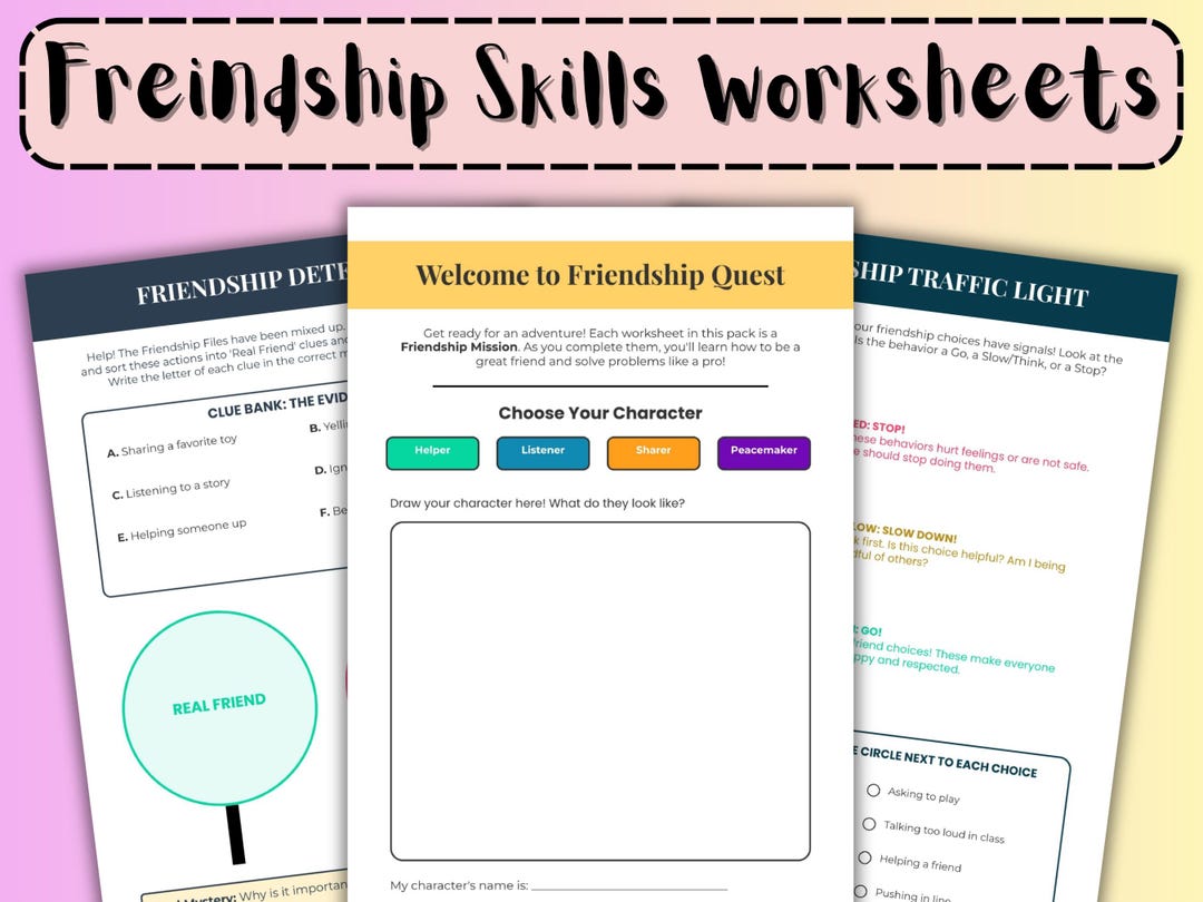 Friendship Skills Worksheet | Social Skills, Emotional Learning ...