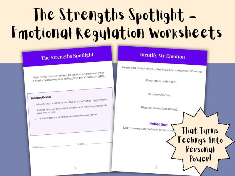 Emotional Regulation Worksheet | Strength-based Coping Skills Printable ...