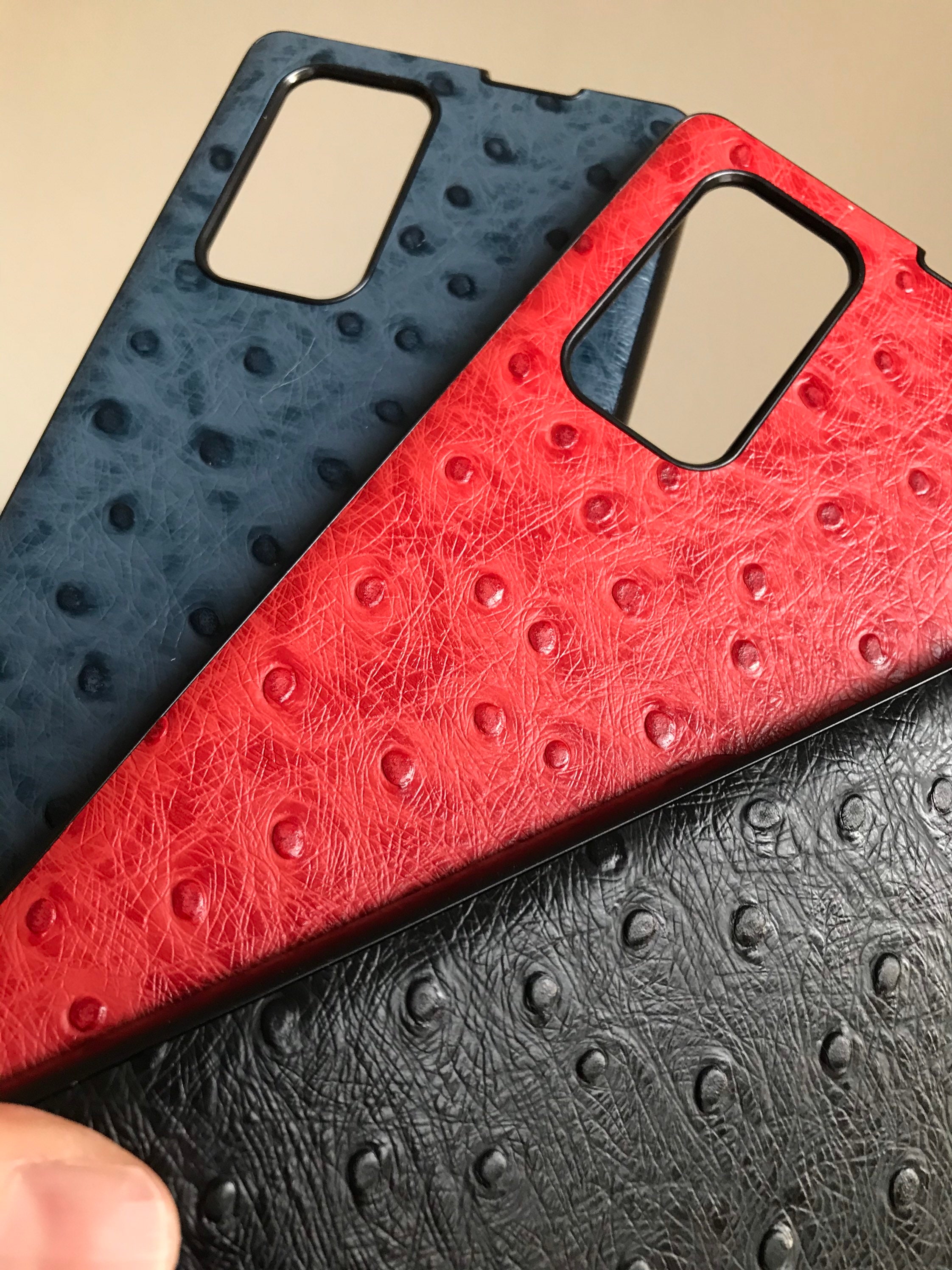 GENUINE Leather Ostrich Pattern Phone Case for LG Wing 5G - Etsy