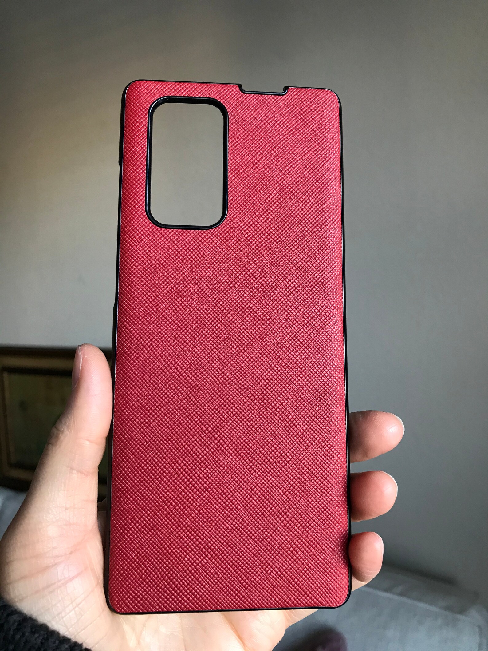 Phone Case for LG WING 5G Genuine Cross Pattern Leather | Etsy