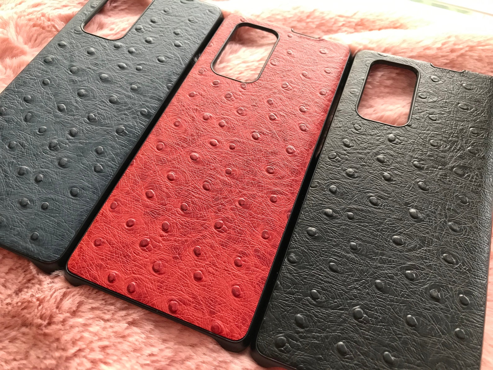 GENUINE Leather Ostrich Pattern Phone Case for LG Wing 5G - Etsy