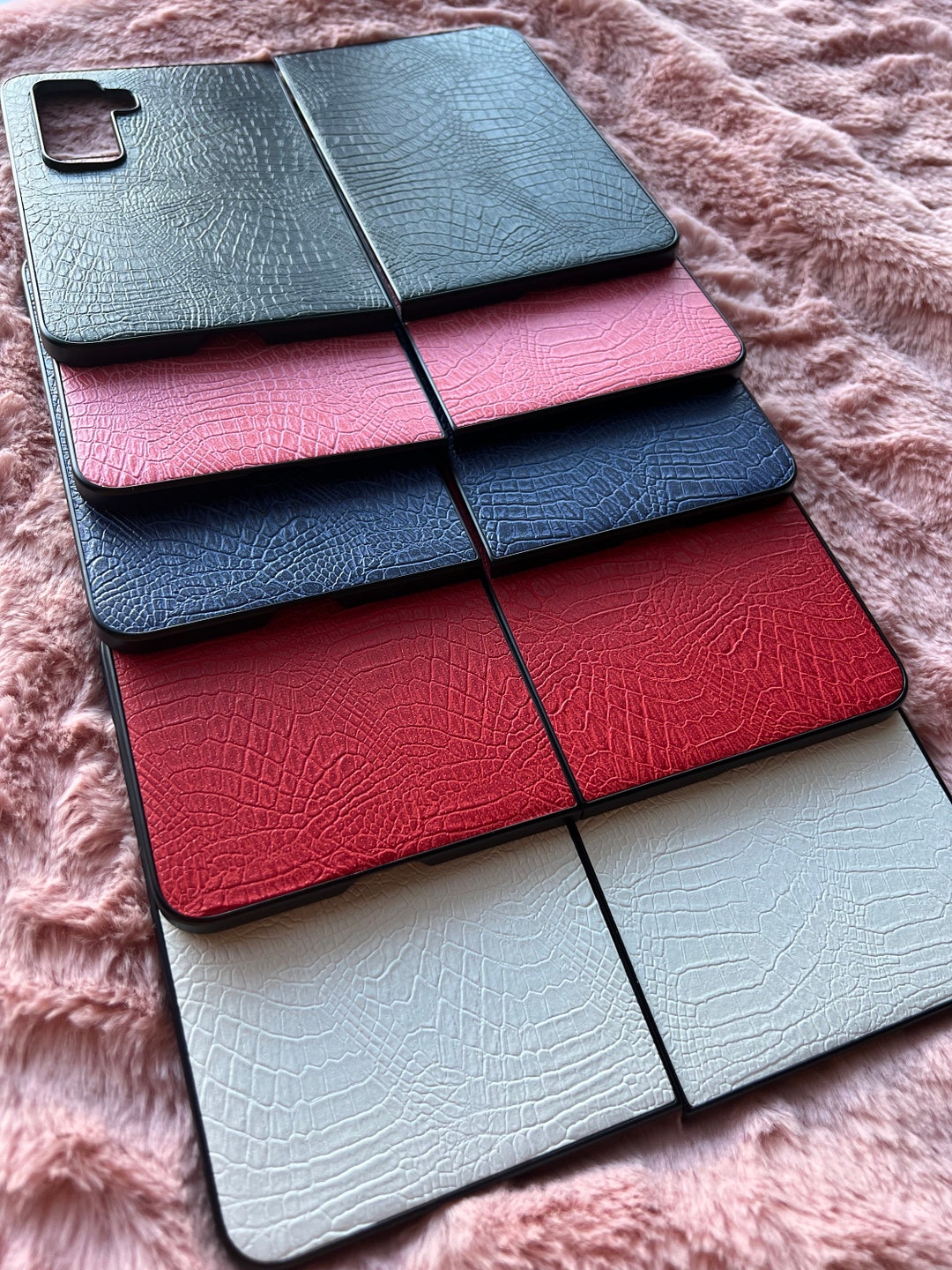 For Microsoft Surface Duo 2 Croc PU Leather Case Hard Back Cover Skin ...