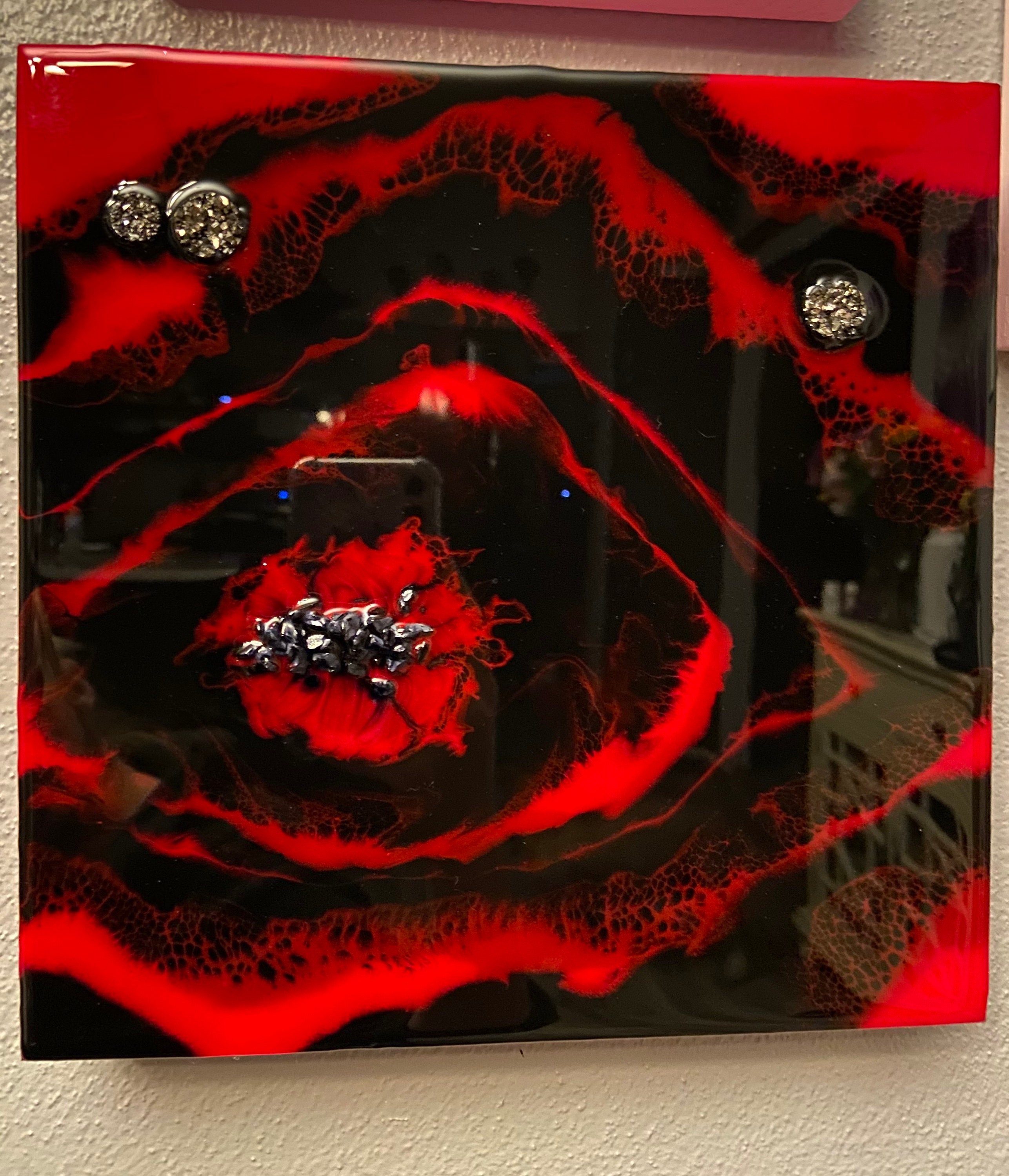 10 Red and Black Abstract Resin Artwork Resin Painting - Etsy