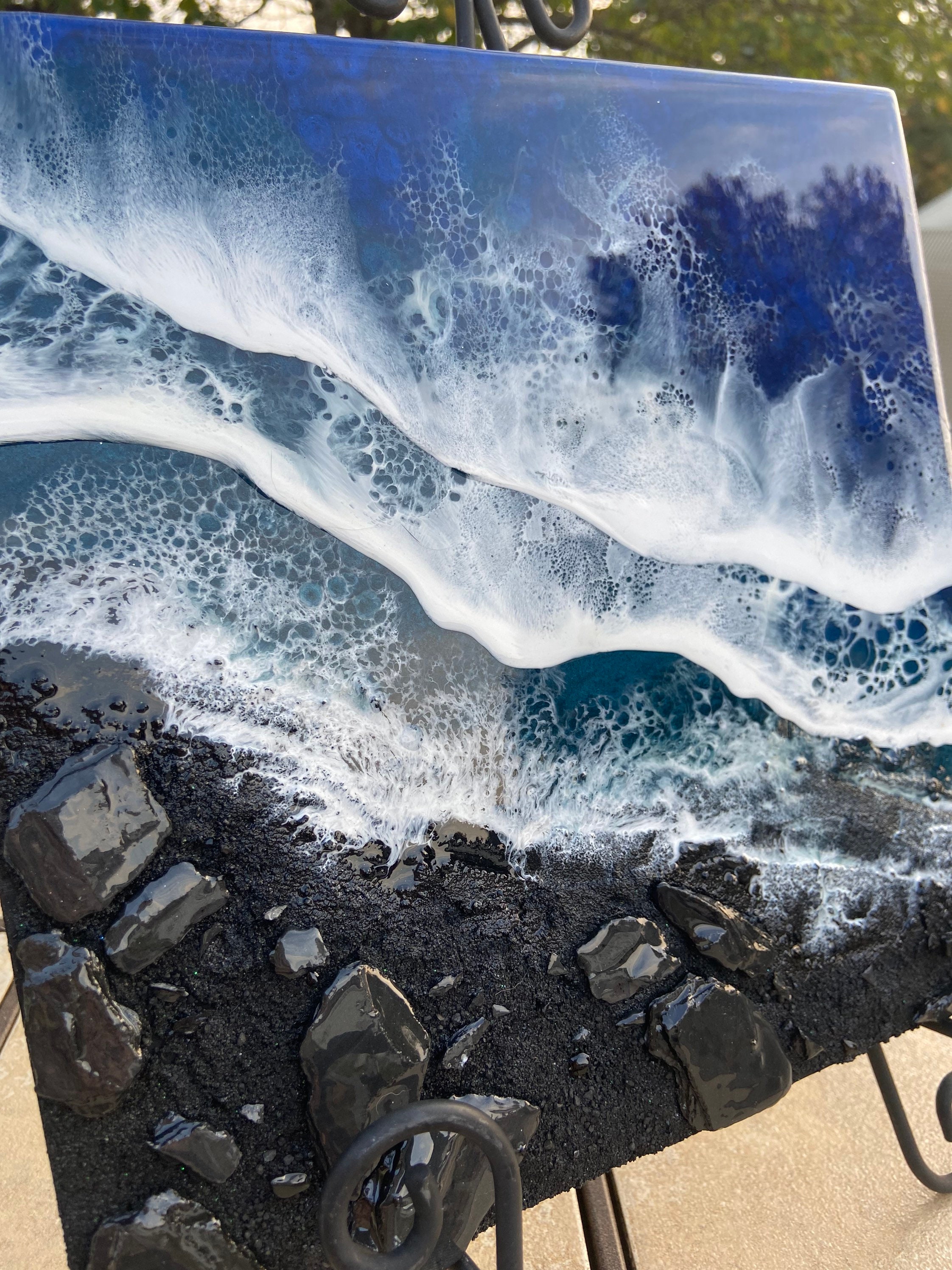12 Black Beach Inspired Resin Art Epoxy Resin Ocean 3D - Etsy