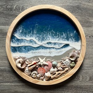 Round Natural Ocean Inspired Resin Art, Epoxy Resin Ocean, 3D Resin ...