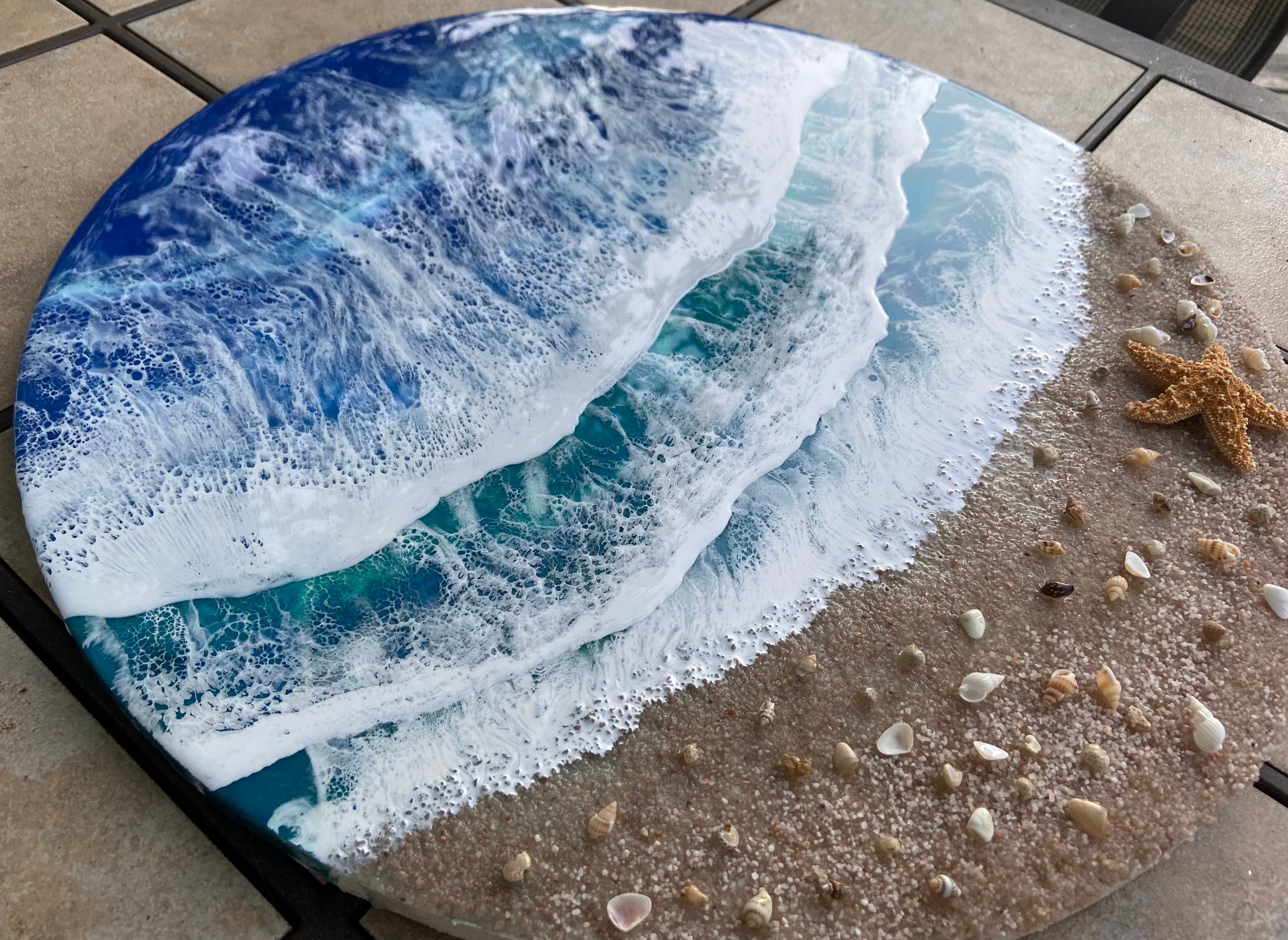 Large Beach Inspired Resin Art, Epoxy Resin Ocean, 3D Resin Ocean - Etsy