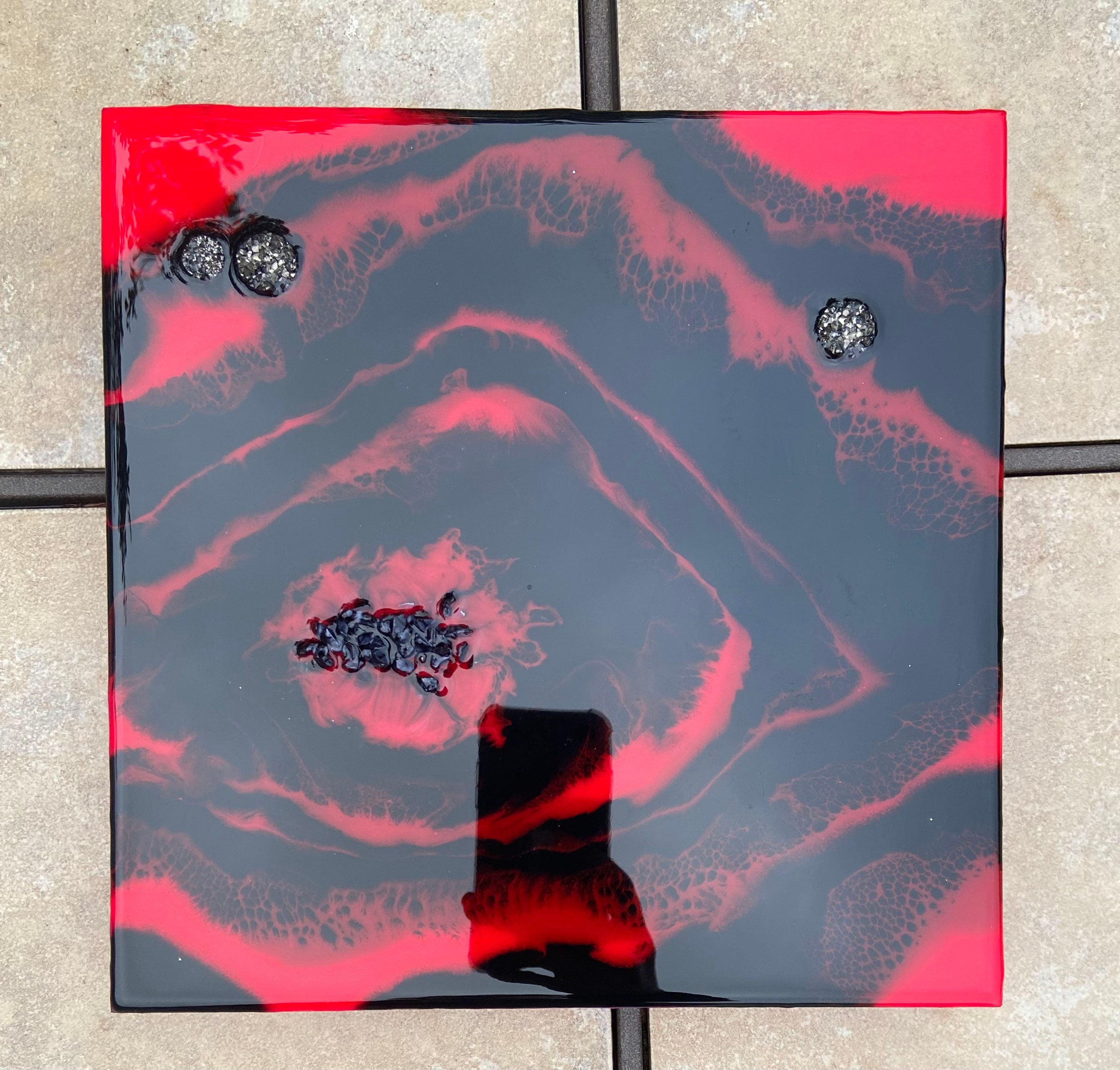 10 Red and Black Abstract Resin Artwork Resin Painting | Etsy
