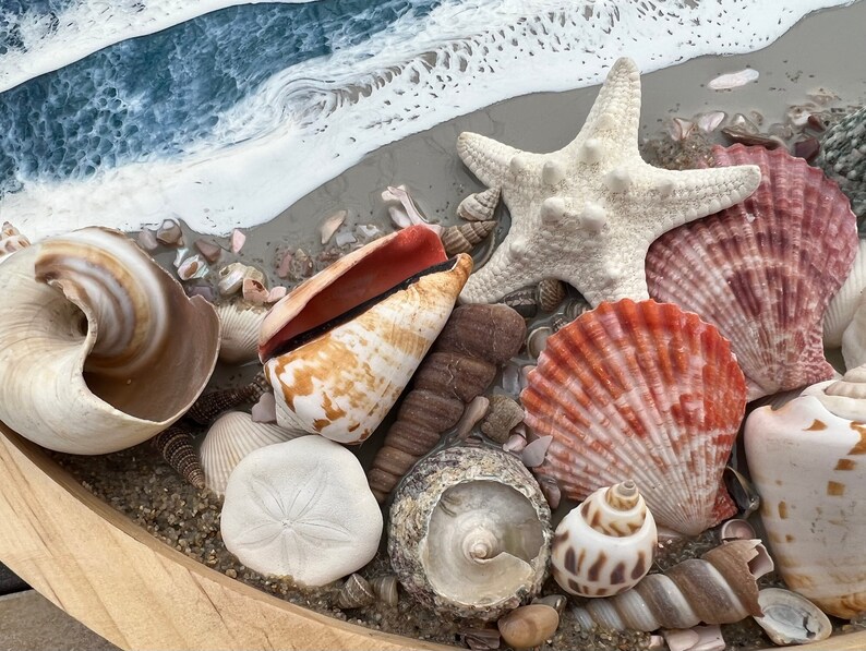 Round Natural Ocean Inspired Resin Art, Epoxy Resin Ocean, 3D Resin ...