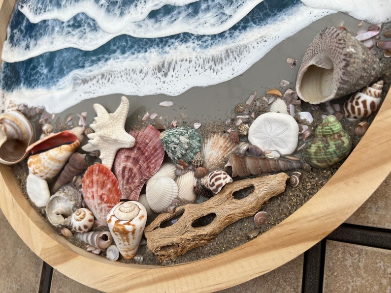 Round Natural Ocean Inspired Resin Art, Epoxy Resin Ocean, 3D Resin ...