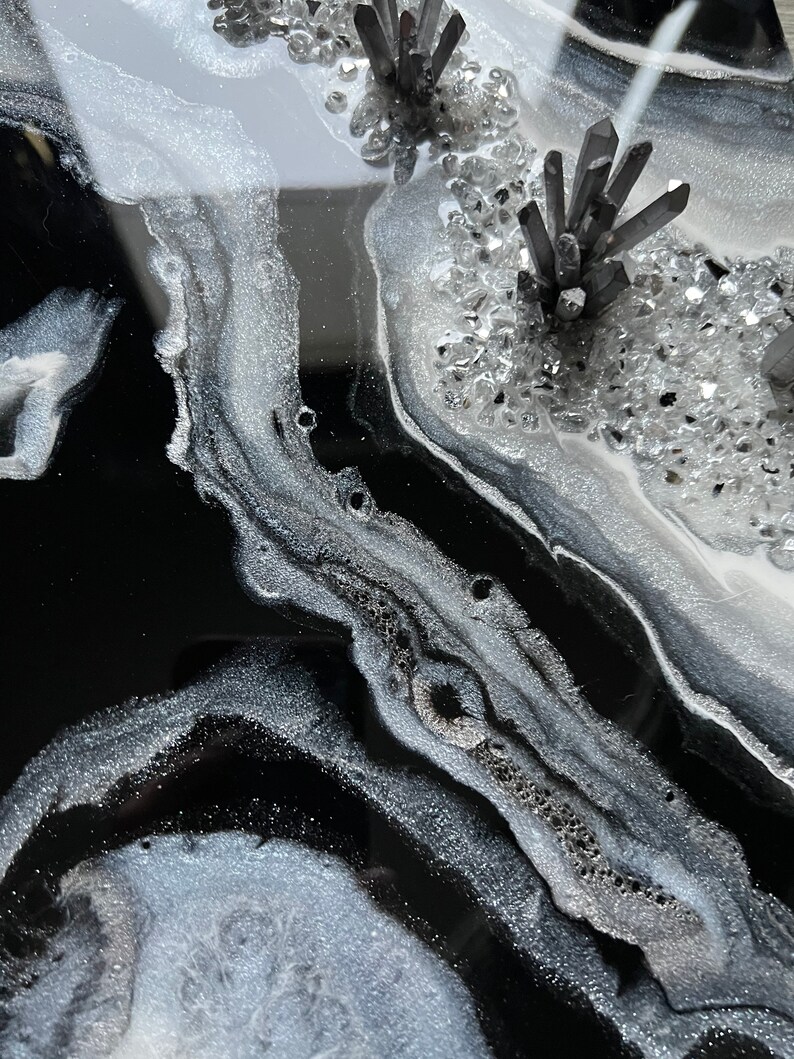 10x20black and White Resin Wall, 3D Wall Art, Textured Epoxy Resin ...