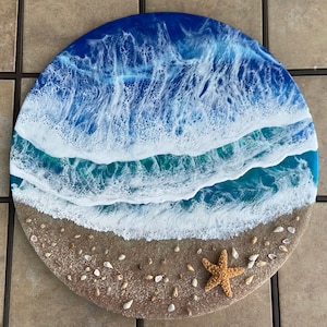 Large Beach Inspired Resin Art, Epoxy Resin Ocean, 3D Resin Ocean - Etsy
