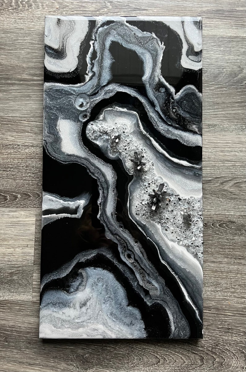 10x20black and White Resin Wall, 3D Wall Art, Textured Epoxy Resin ...