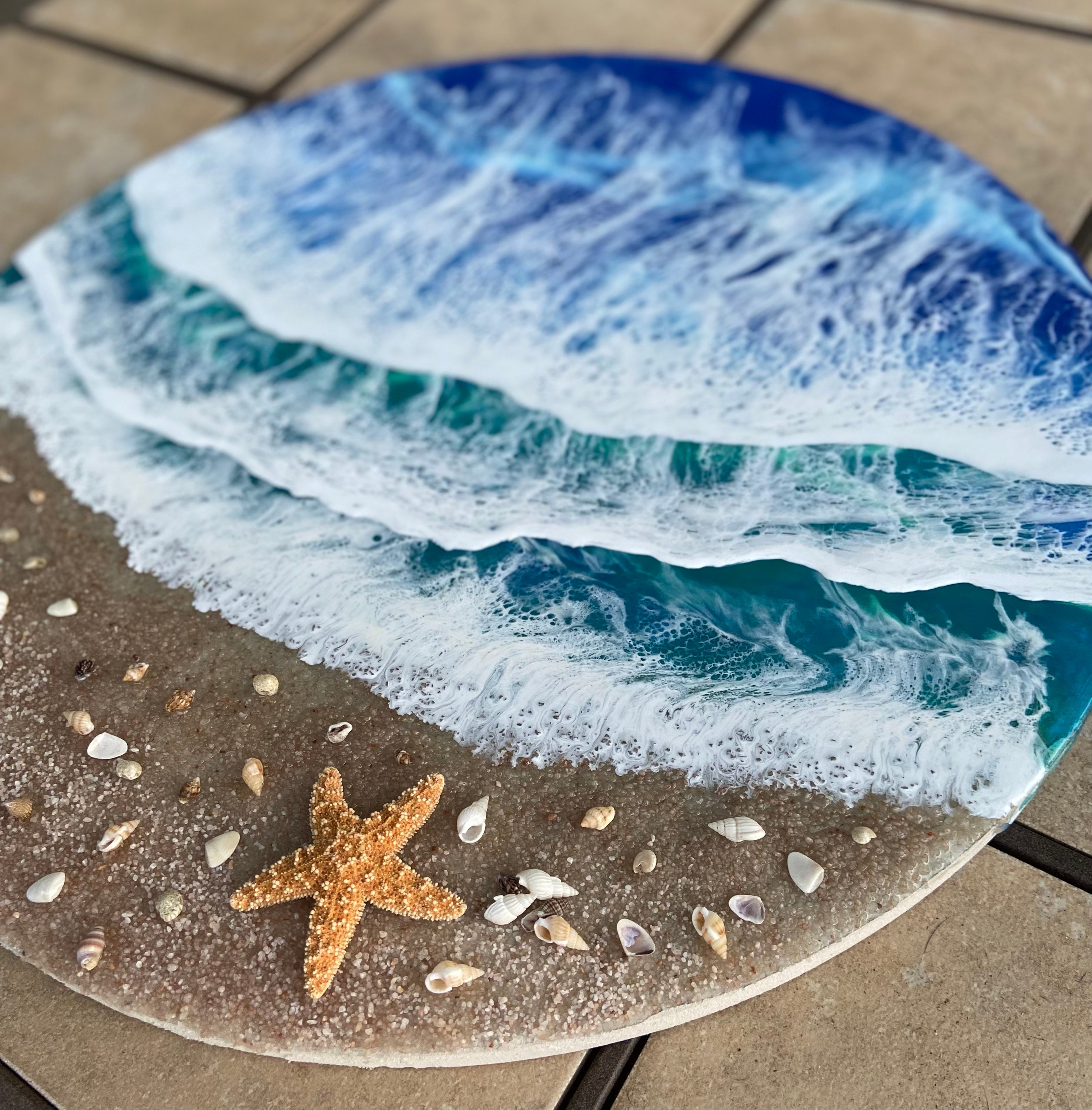 Large Beach Inspired Resin Art, Epoxy Resin Ocean, 3D Resin Ocean - Etsy