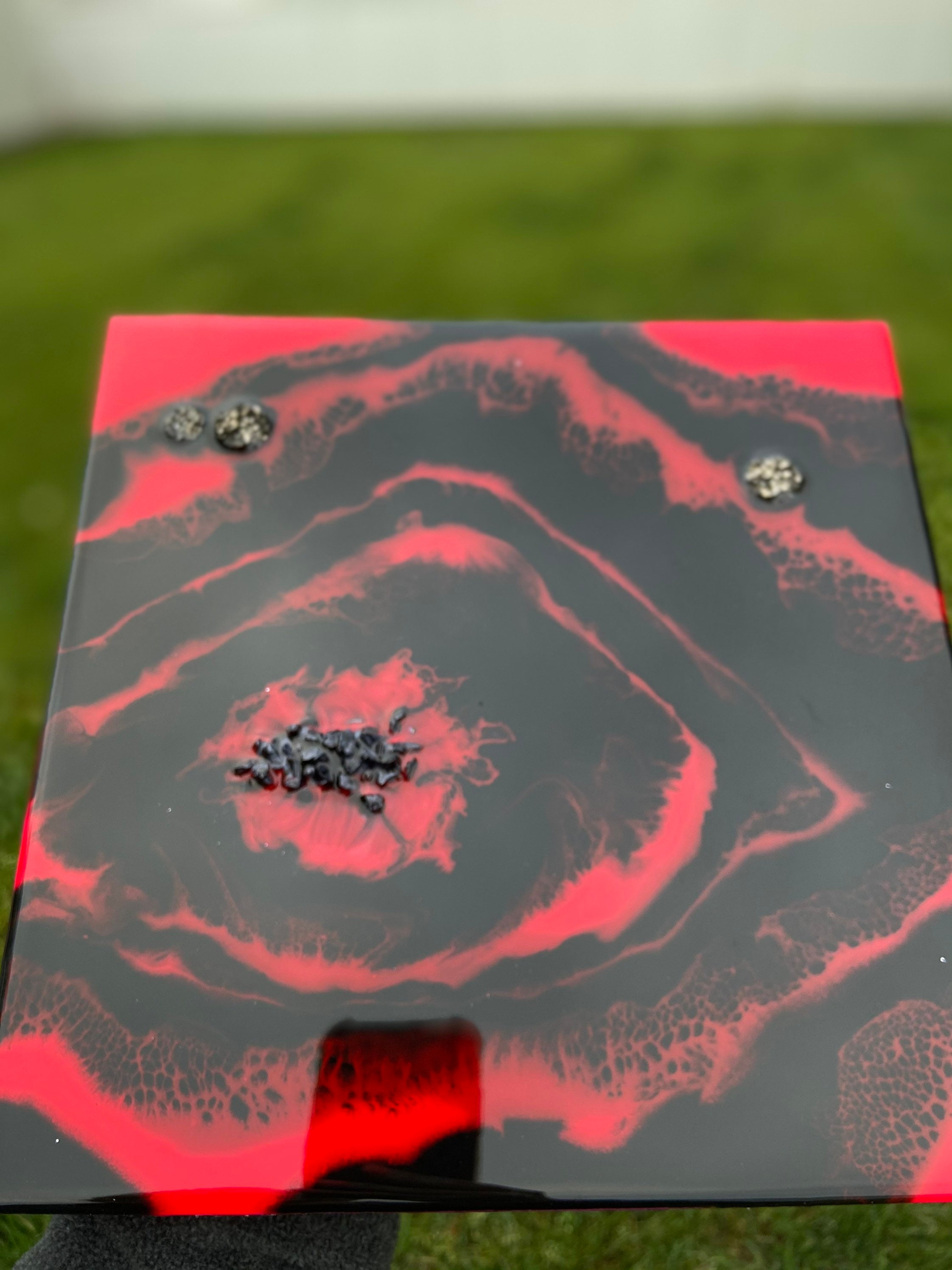 10 Red and Black Abstract Resin Artwork Resin Painting - Etsy