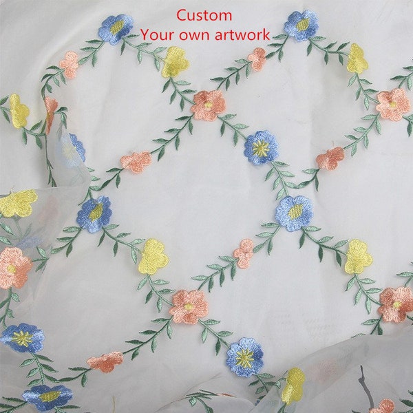 Embroidered Lace Fabric - Etsy