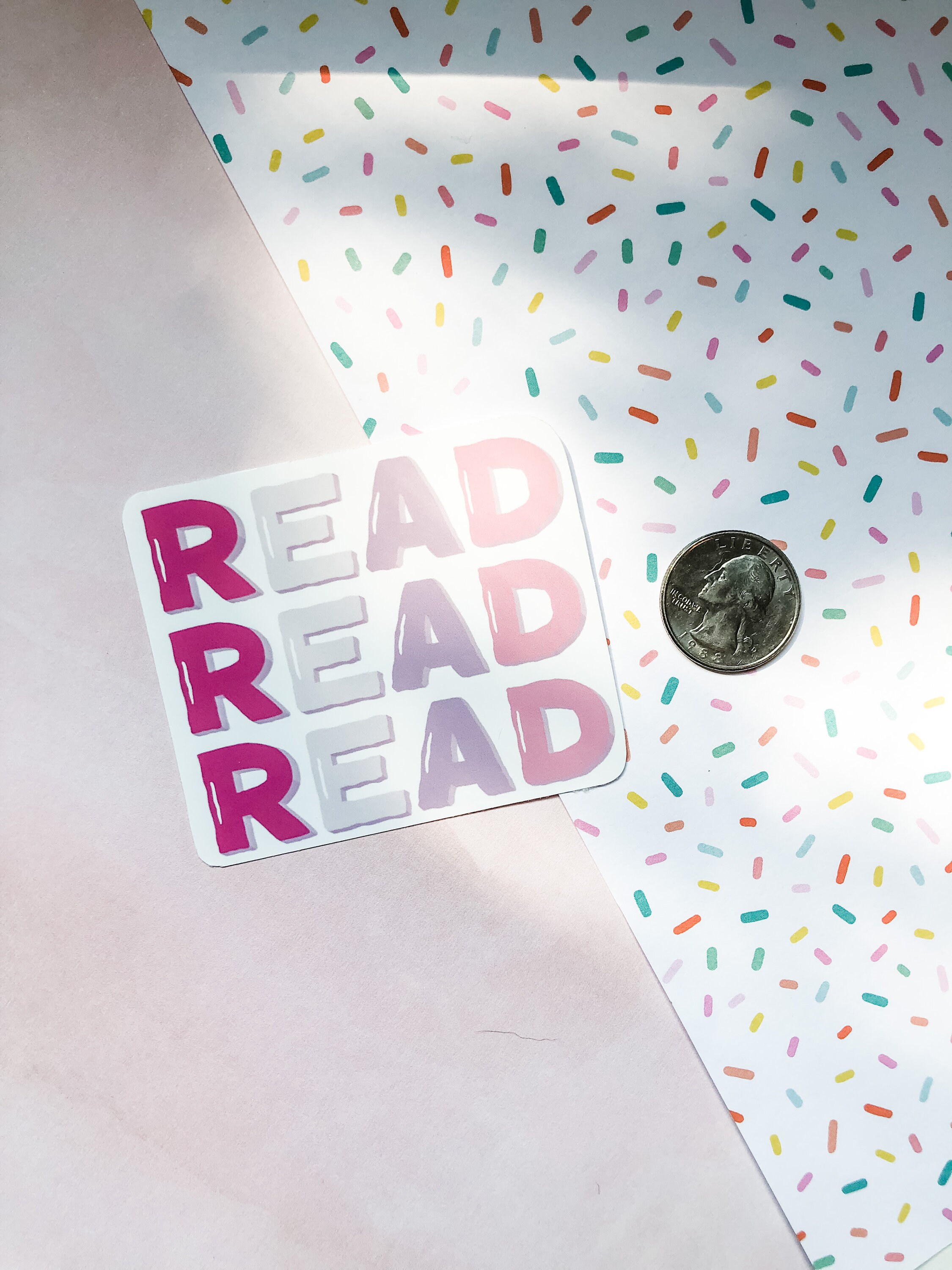 Read Read Read Purple Die-cut Sticker Reading Sticker | Etsy