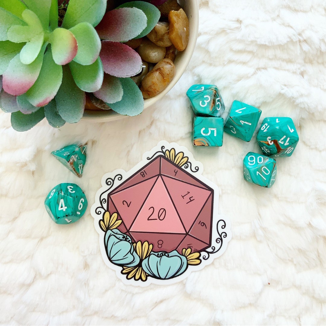 3 Inch D20 Dungeons and Dragons Dice Floral Vinyl Sticker - Etsy